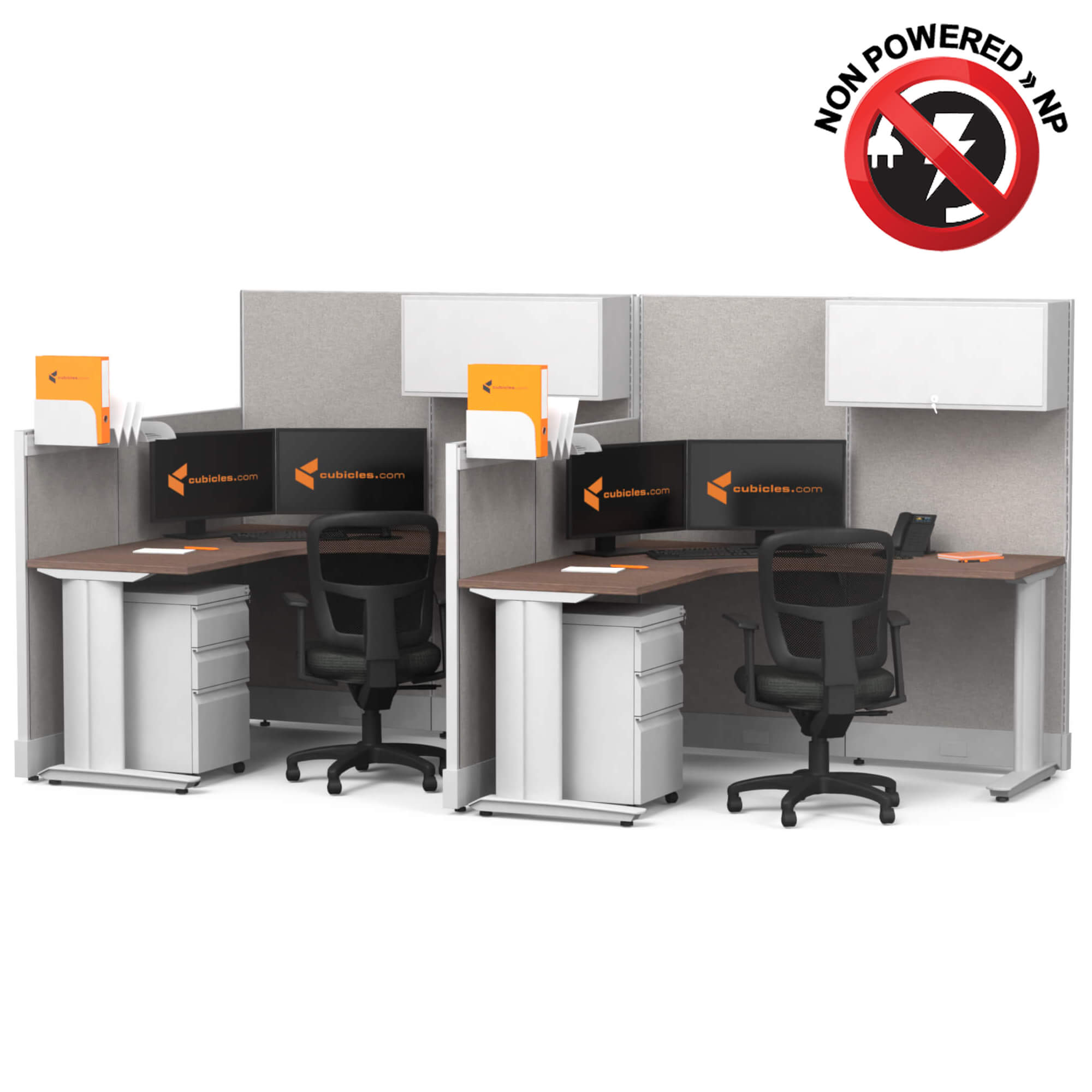 Office Cubicles Non Powered - Cubicle Desk L Shaped with Storage 2pack ...