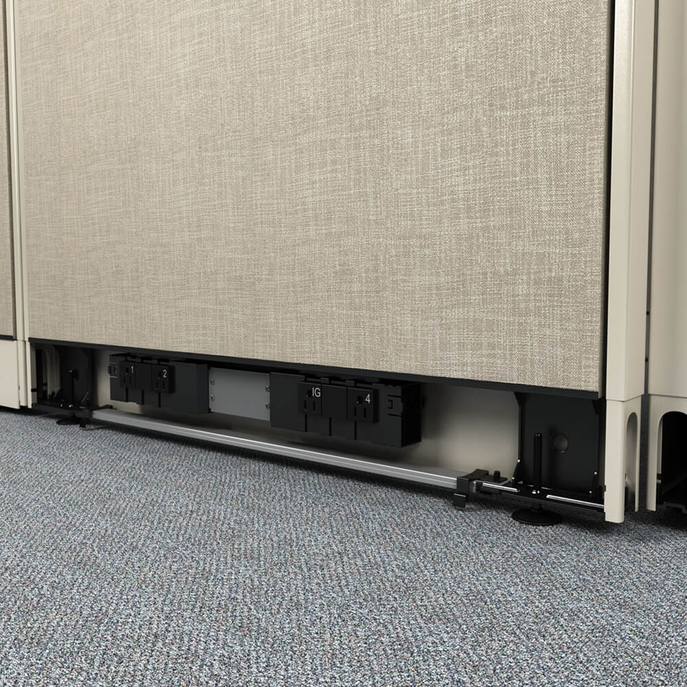 Modular Furniture 53H With Glass Panels Powered - Glass Office Cubicles ...