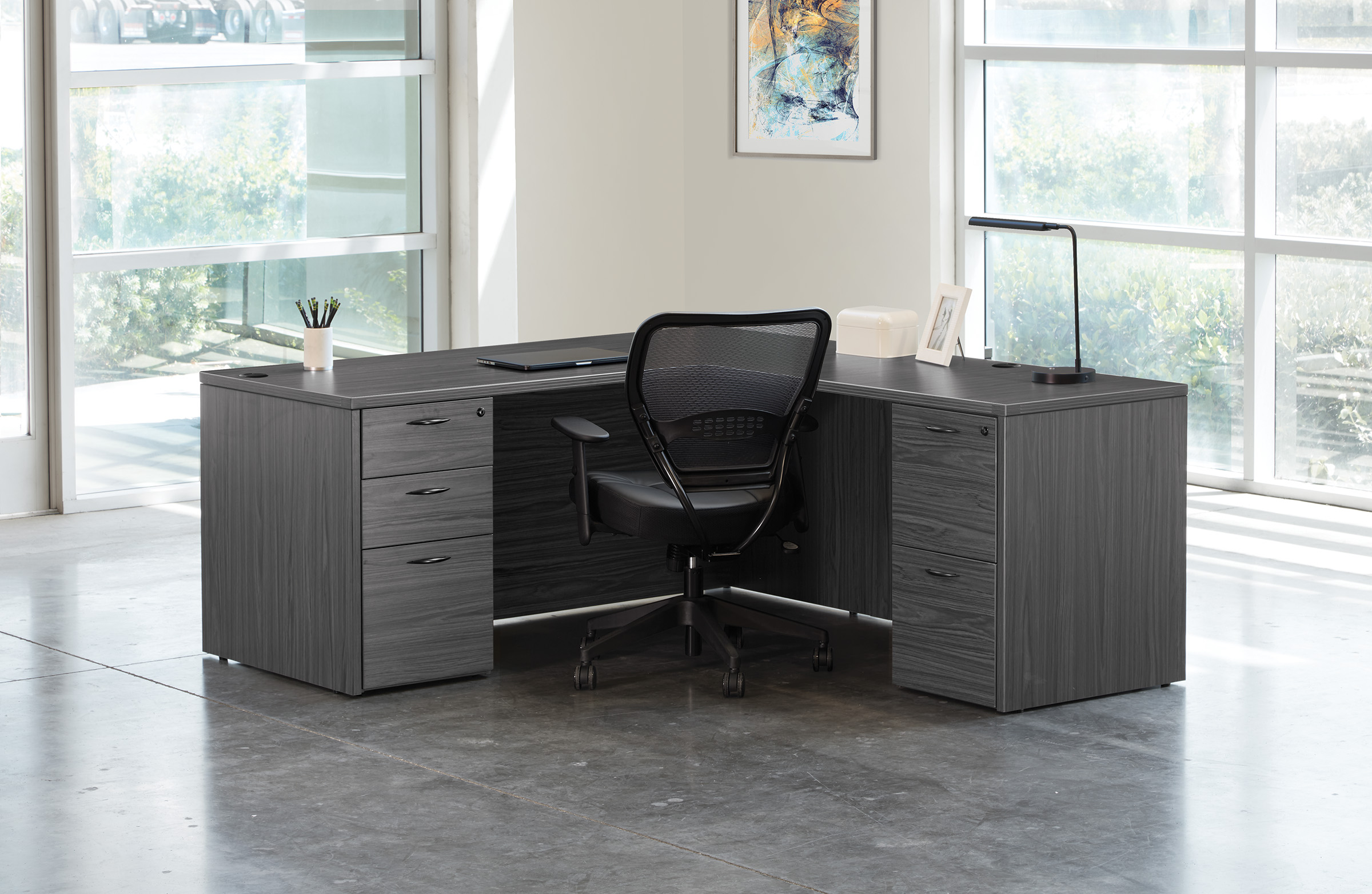 Large L Shaped Desk - Contemporary L Shaped Desk Novato 66W x 78D
