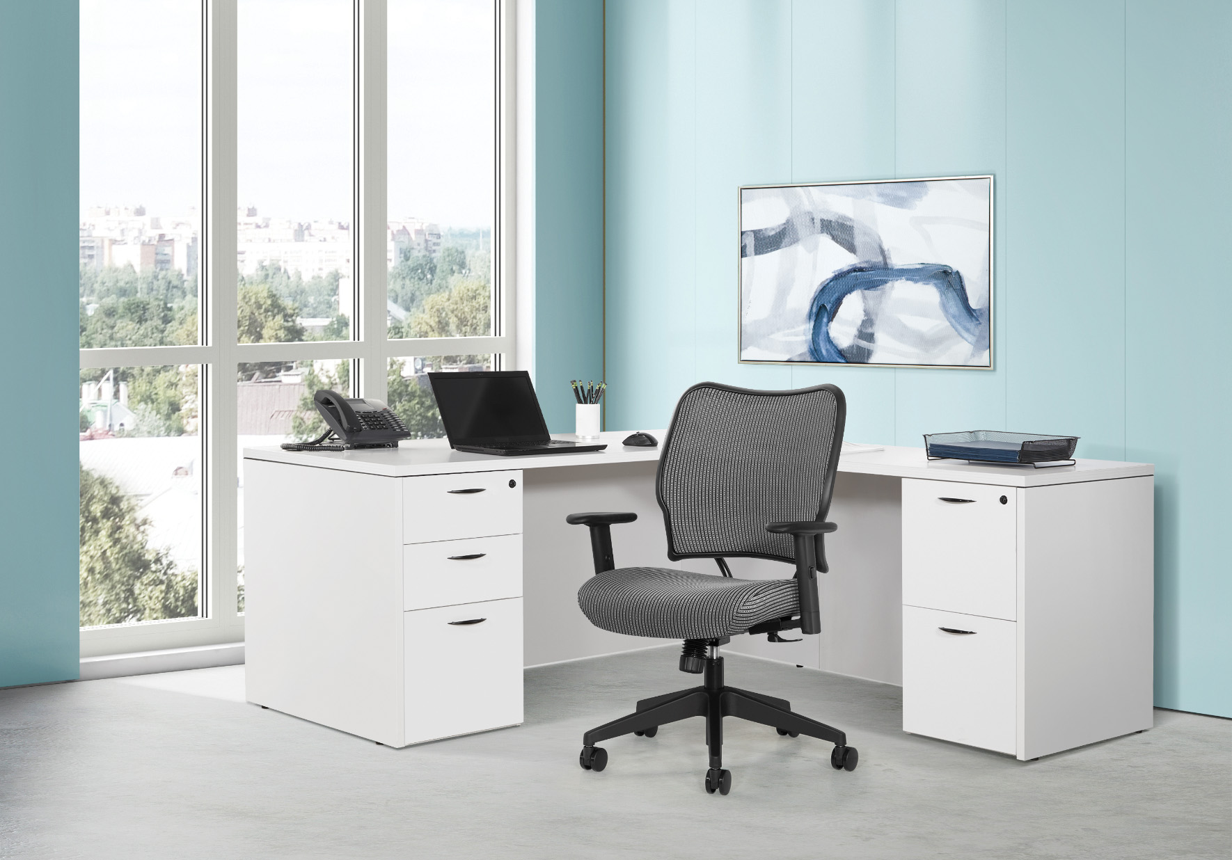 Large L Shaped Desk - Contemporary L Shaped Desk Novato 66W x 78D