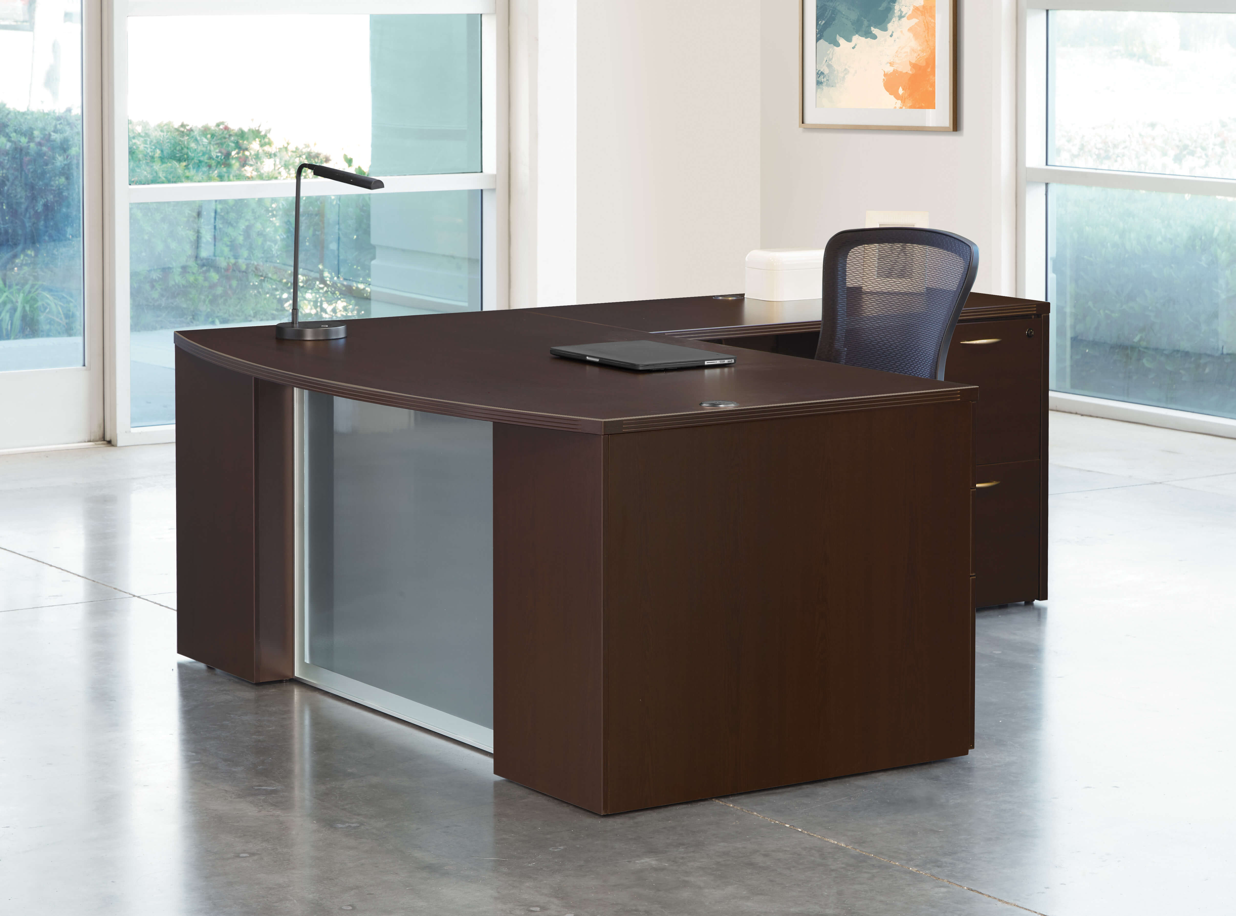 Large L Shaped Desk - L Shaped Desk with Modesty Panel Novato 71W x 89D
