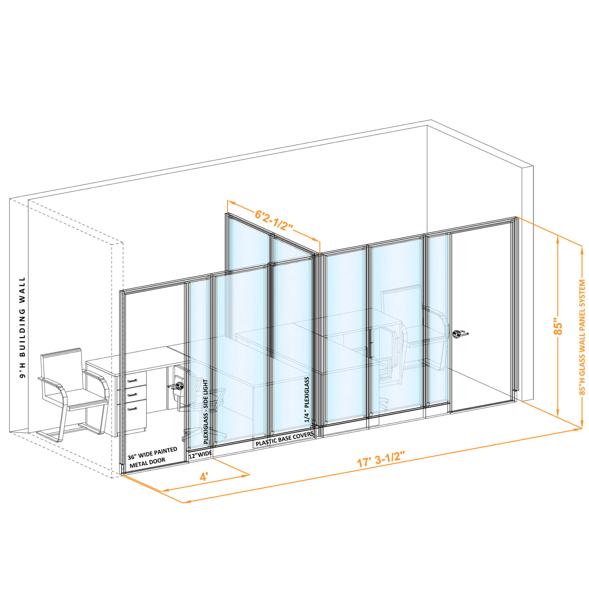 Office Walls System Series 7 - Modular Wall System T7 Office Walls System Series 7 - Modular Wall System T7