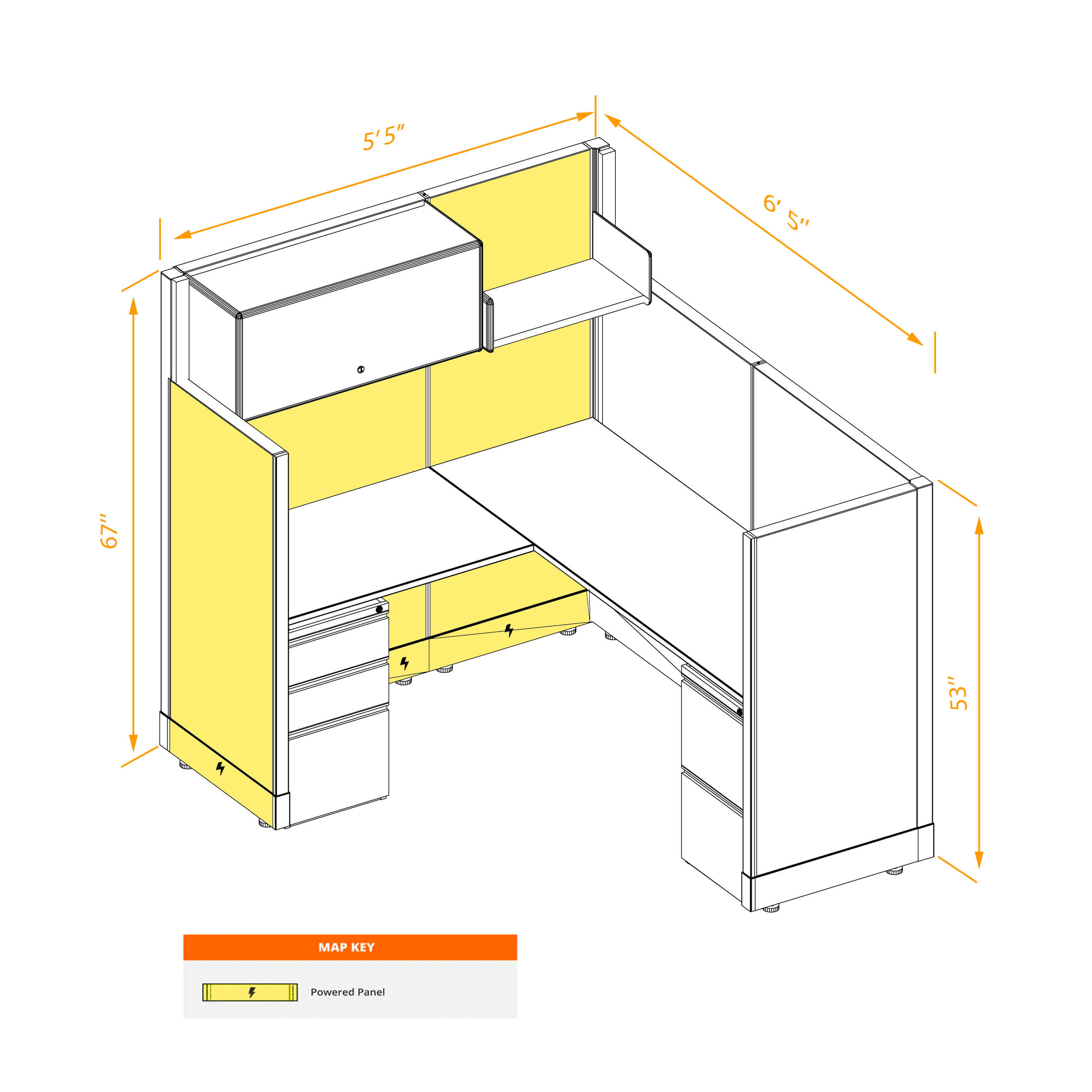 Modular Furniture Mixed Height Powered - Partial Glass Office Cubicles ...