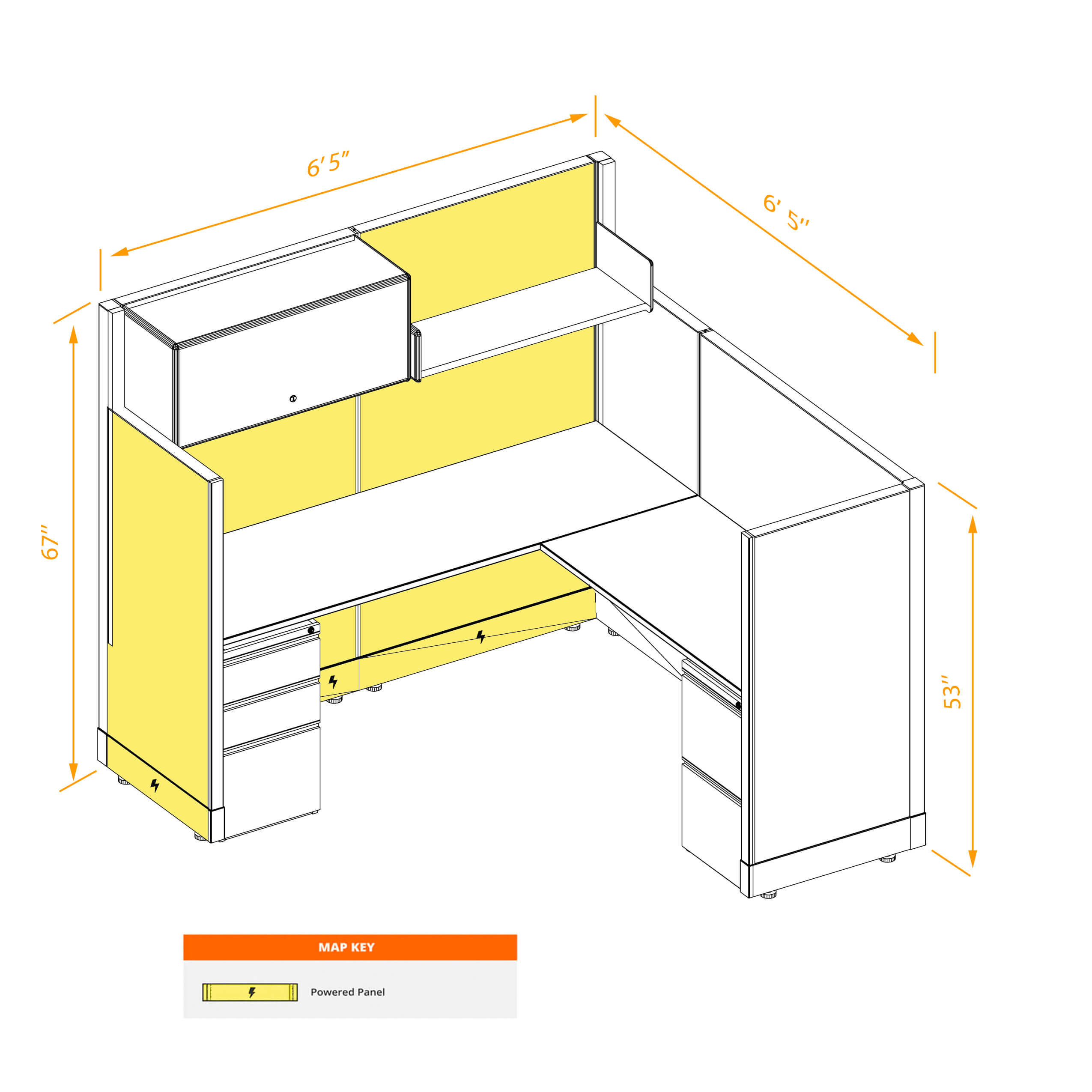 Modular Furniture Mixed Height Powered - Partial Glass Office Cubicles ...