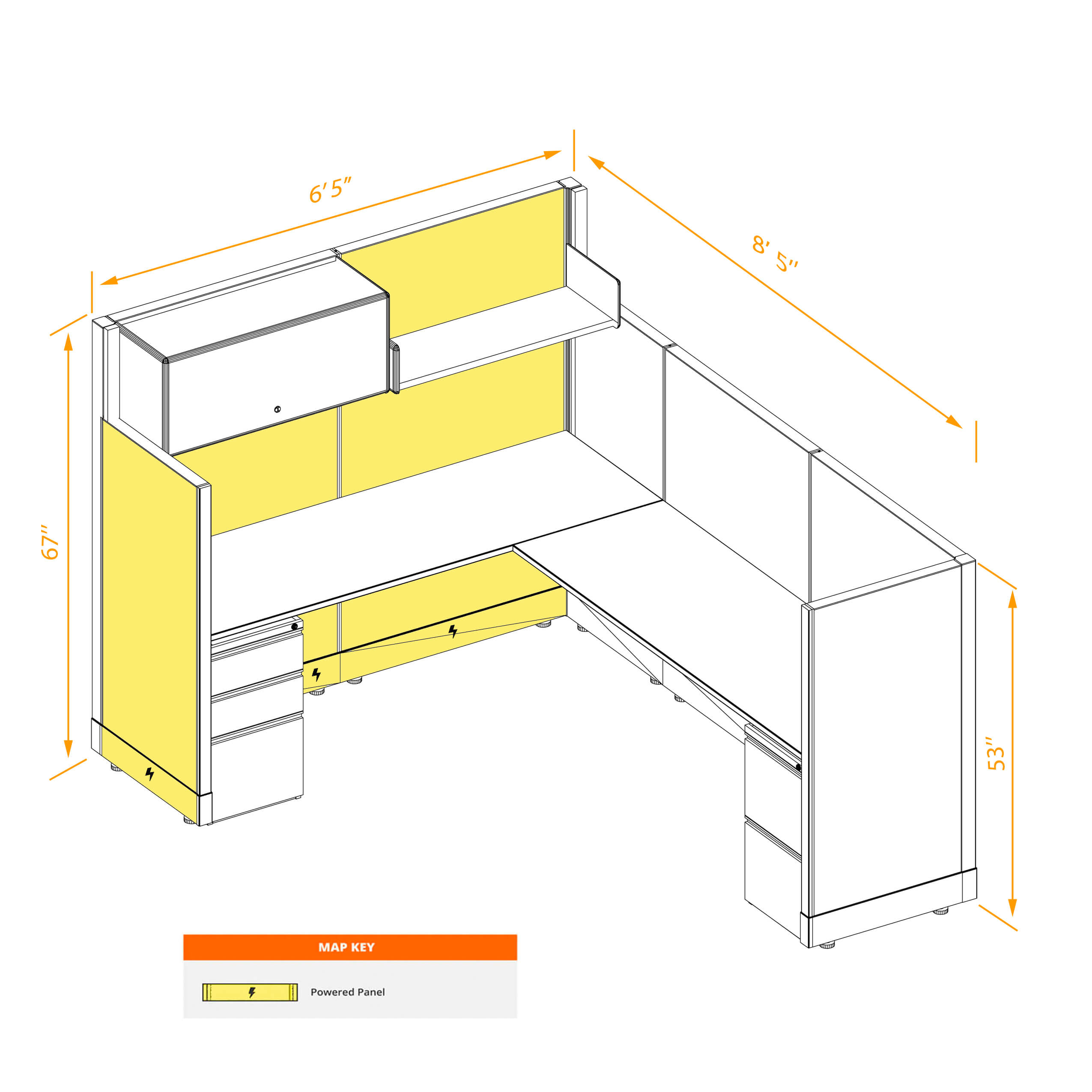 Modular Furniture Mixed Height Powered - Partial Glass Office Cubicles ...