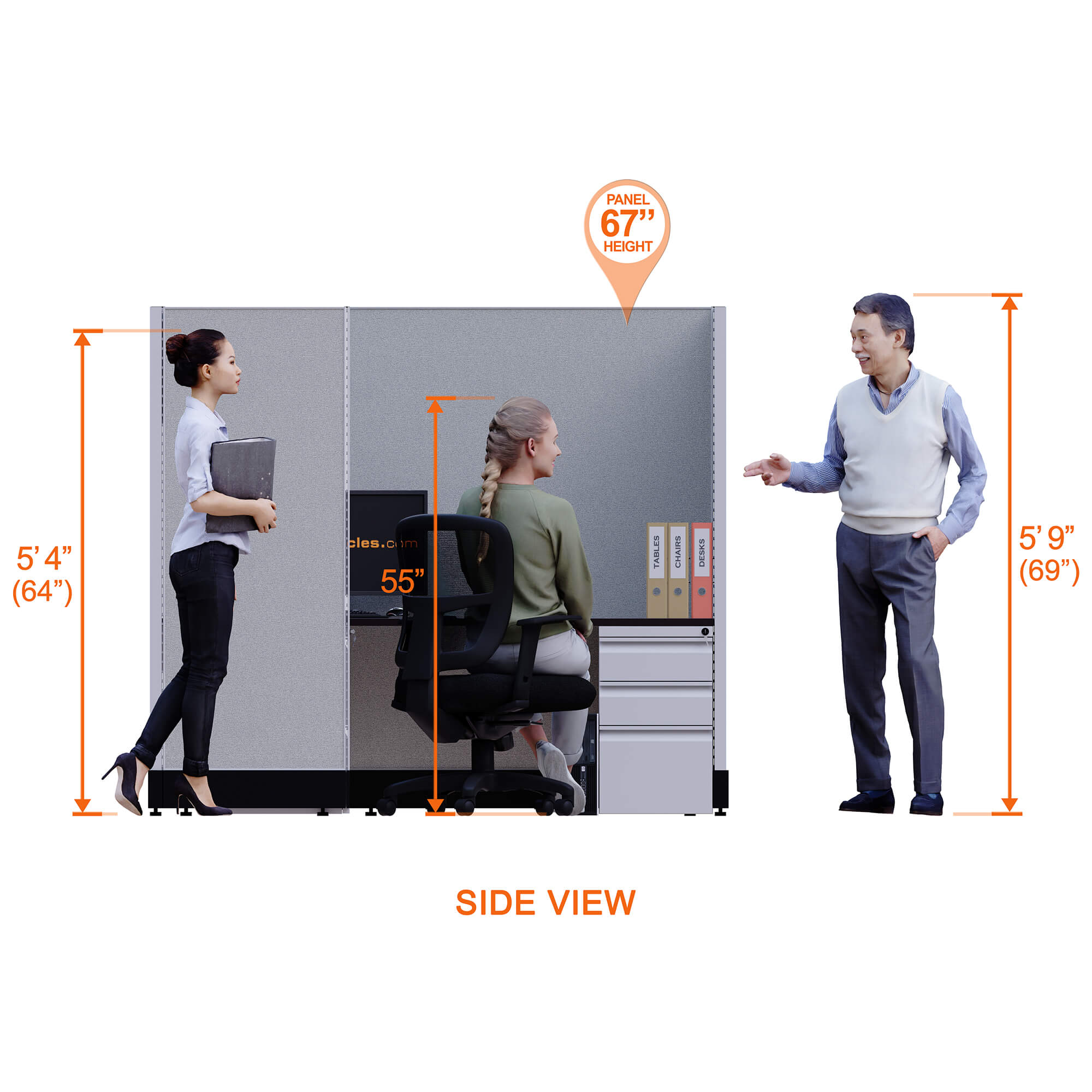 Office Workstations 67H Non Powered - Modular Office Desk Furniture 67H ...