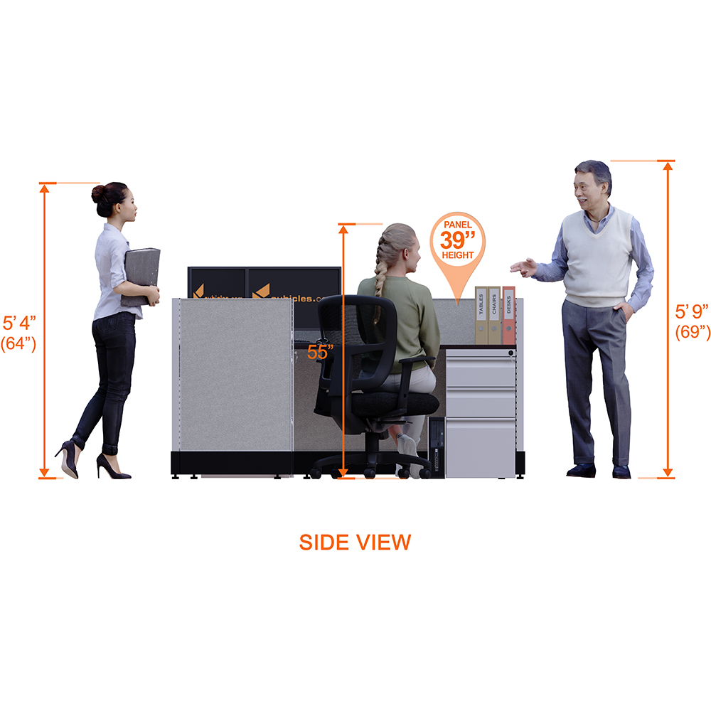 System Furniture 39H 2pack Inline Powered - by cubicles.com