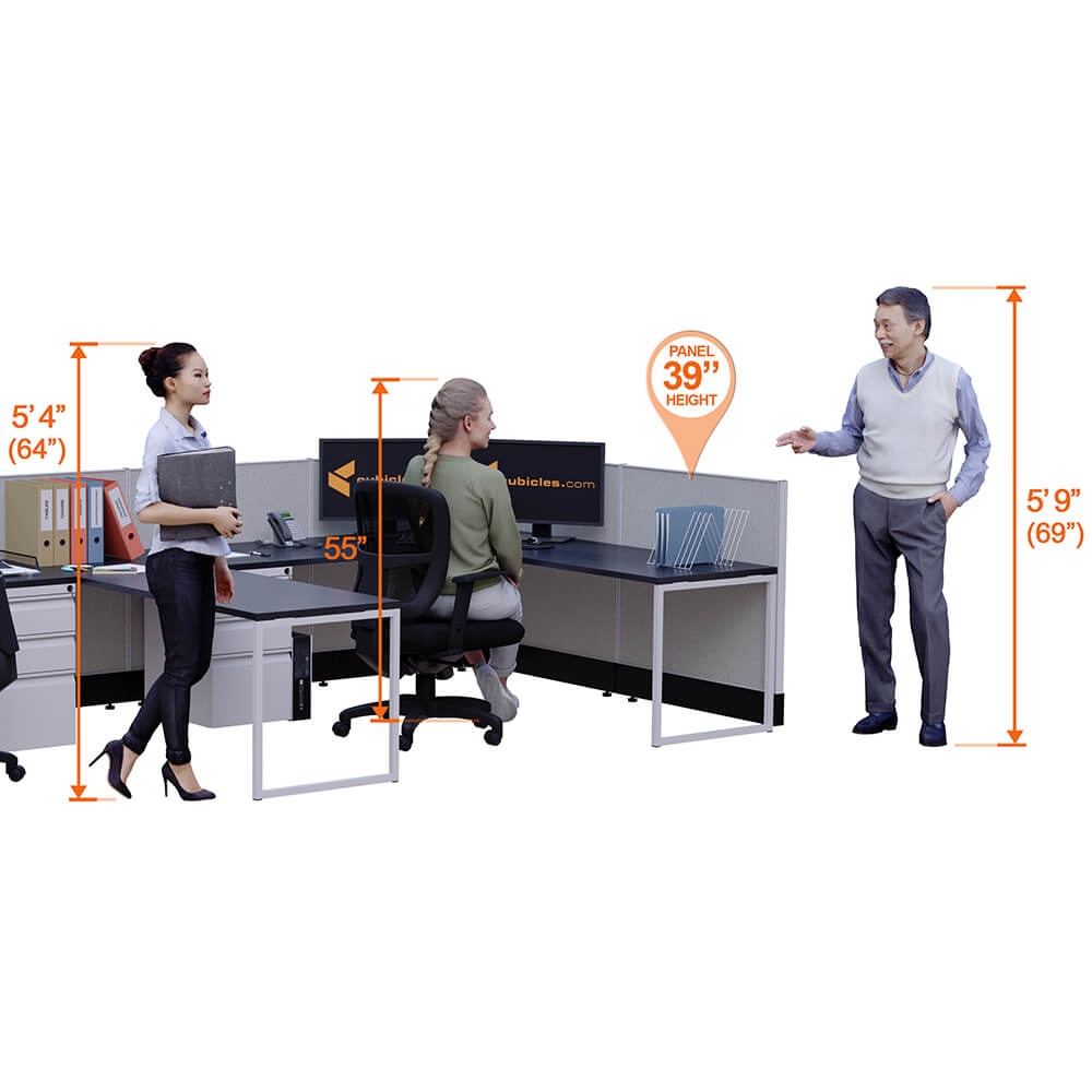 Office Workstations 39H Non Powered - Workstation Furniture 39H 2pack ...