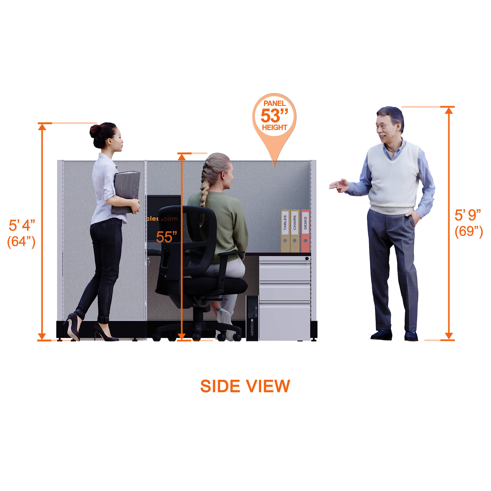 Office Workstations 53H Non Powered - Workstation Desk 53H Non Powered