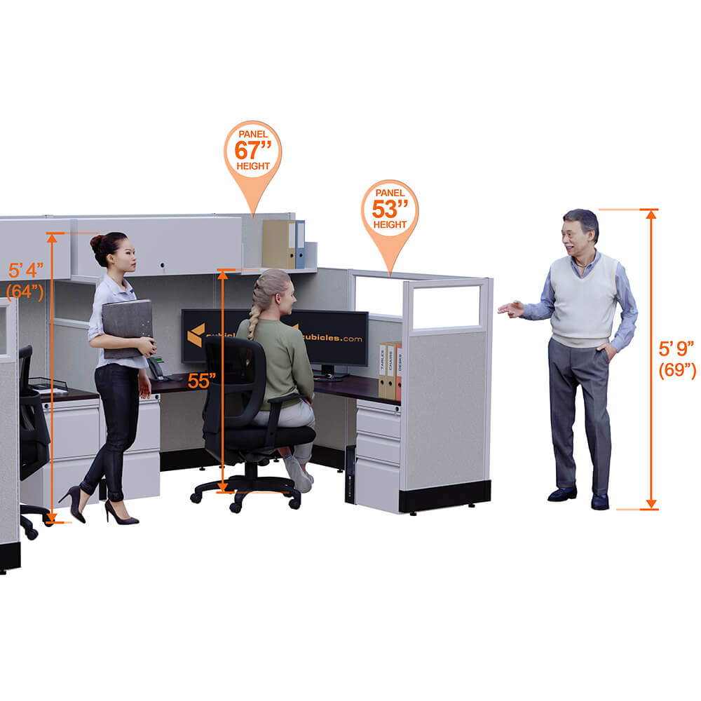 Office Wokstations Mixed Height Non Powered - Modular Office ...