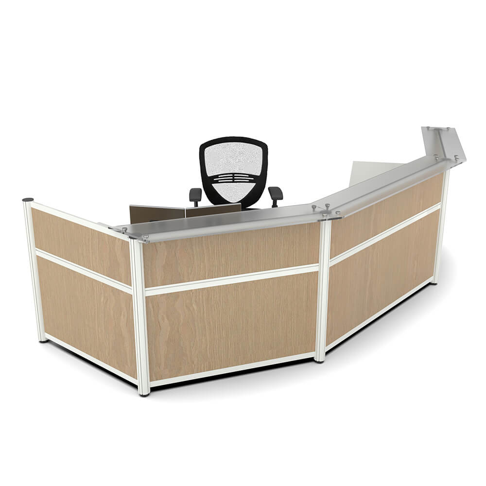 U Shape Reception Desk - AngularGlass Office Reception Desk