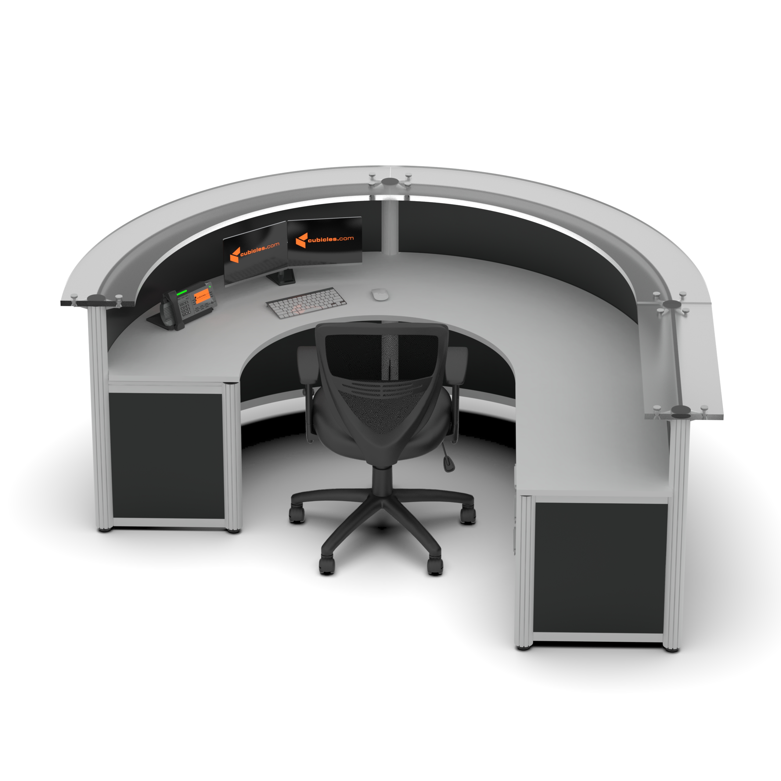 Curved Reception Desk - Contemporary Reception Desk With Glass Top