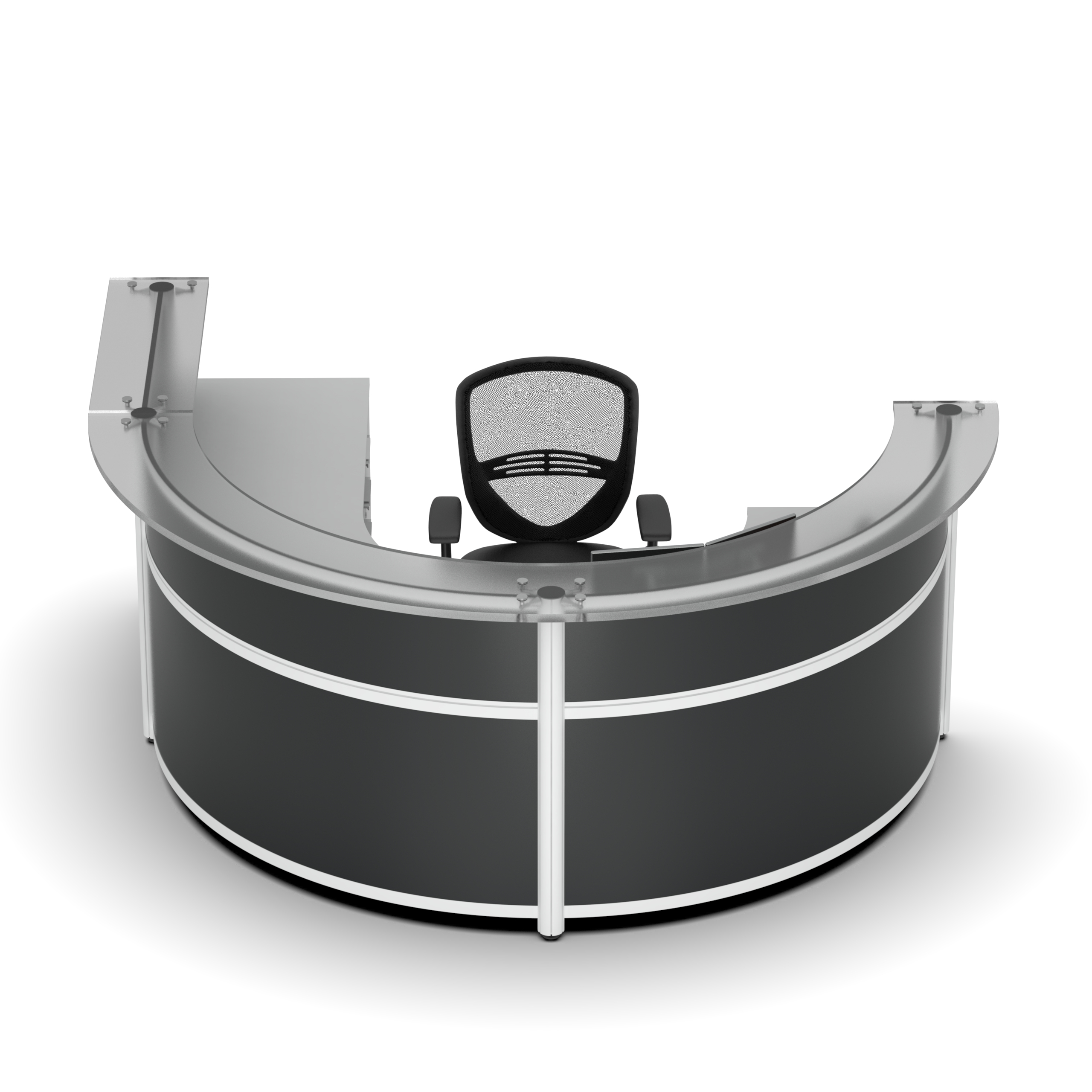 Curved Reception Desk - Contemporary Reception Desk With Glass Top