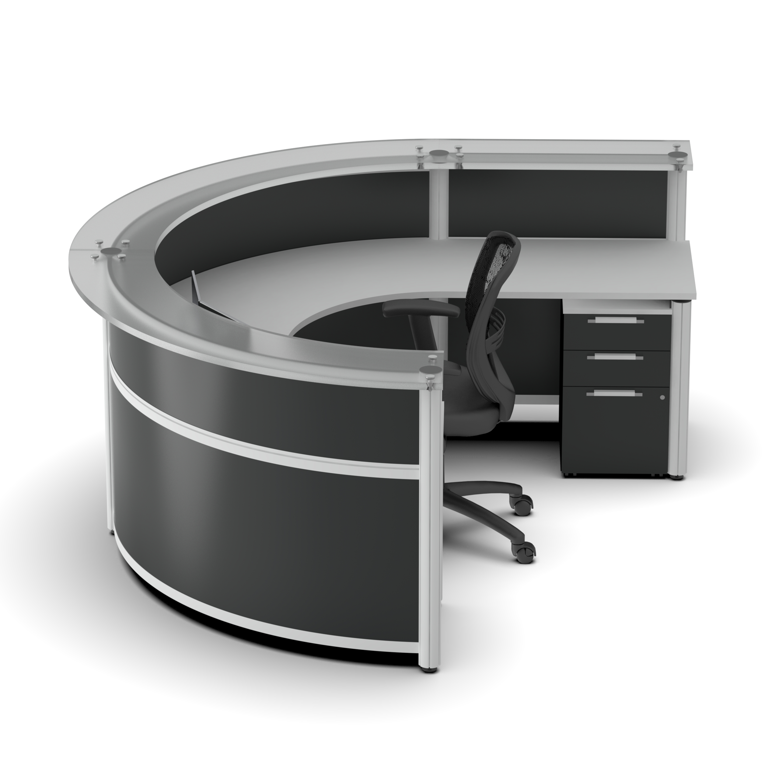 Curved Reception Desk - Contemporary Reception Desk With Glass Top