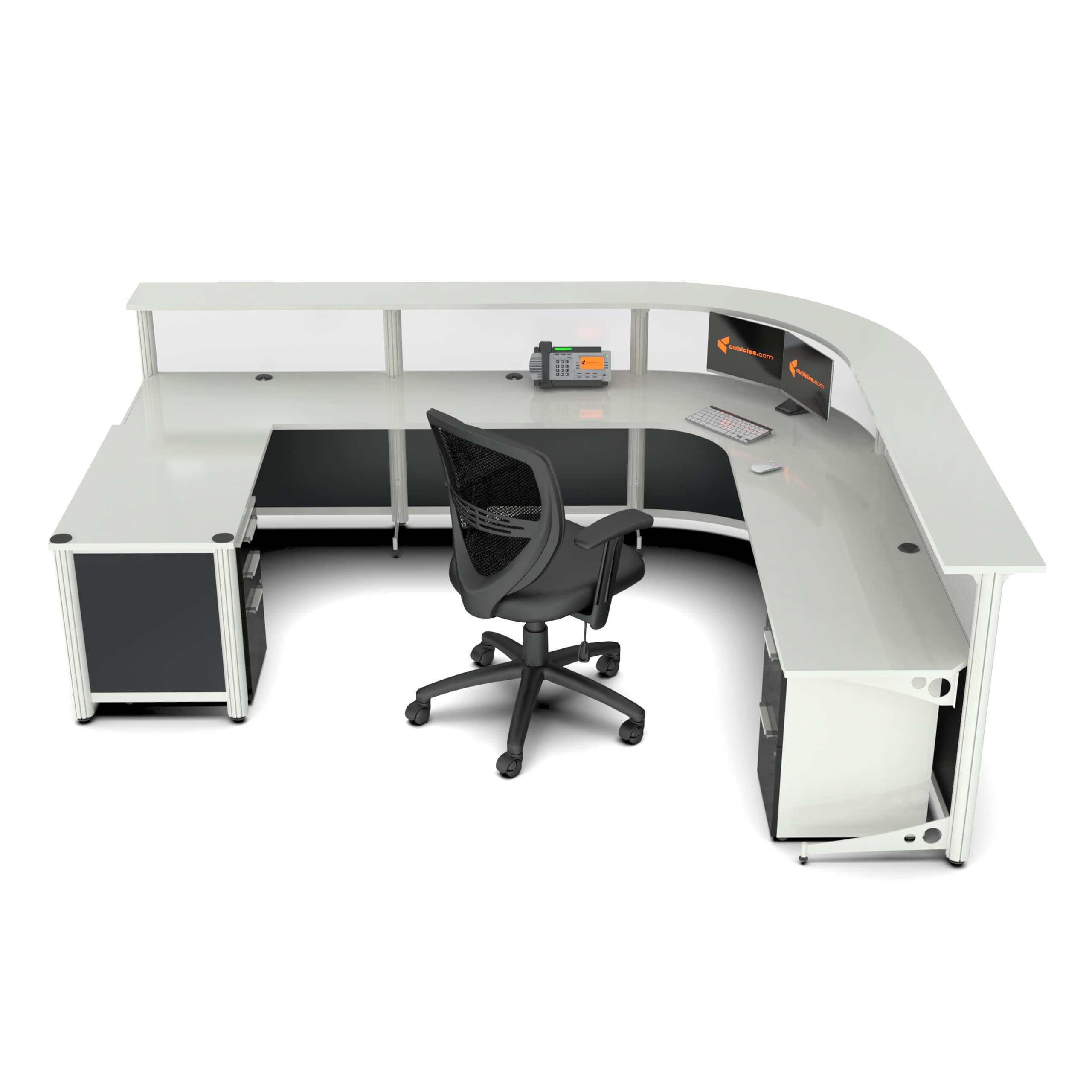 Curved Reception Desk - Corner Reception Desk With Curved Front and Return