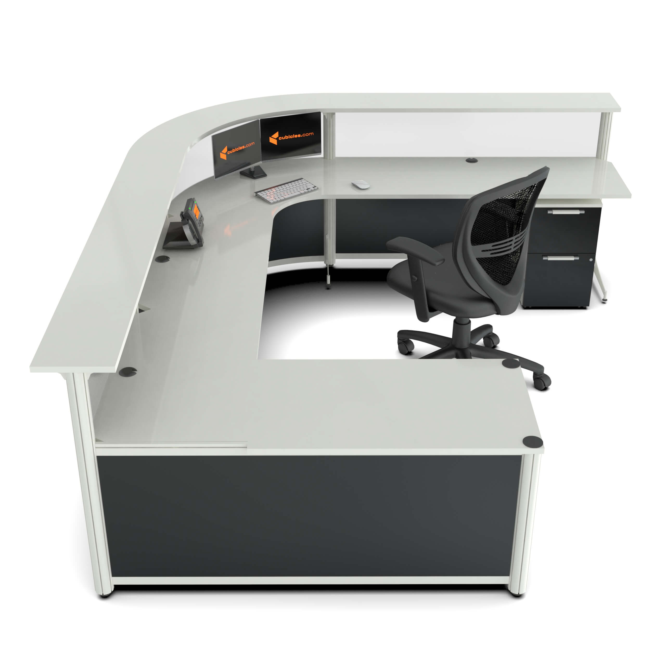 Curved Reception Desk - Corner Reception Desk With Curved Front and Return