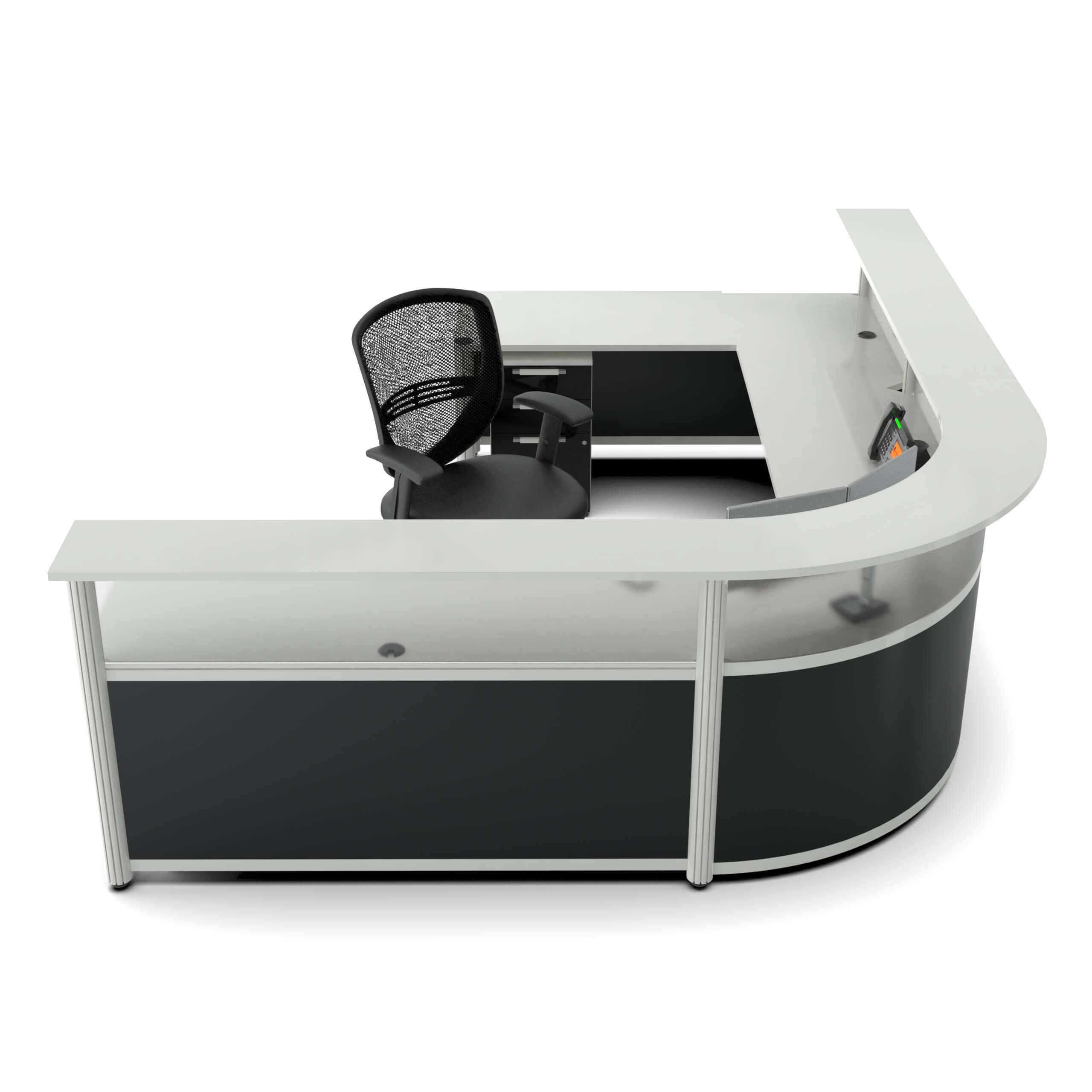 Curved Reception Desk - Corner Reception Desk With Curved Front and Return