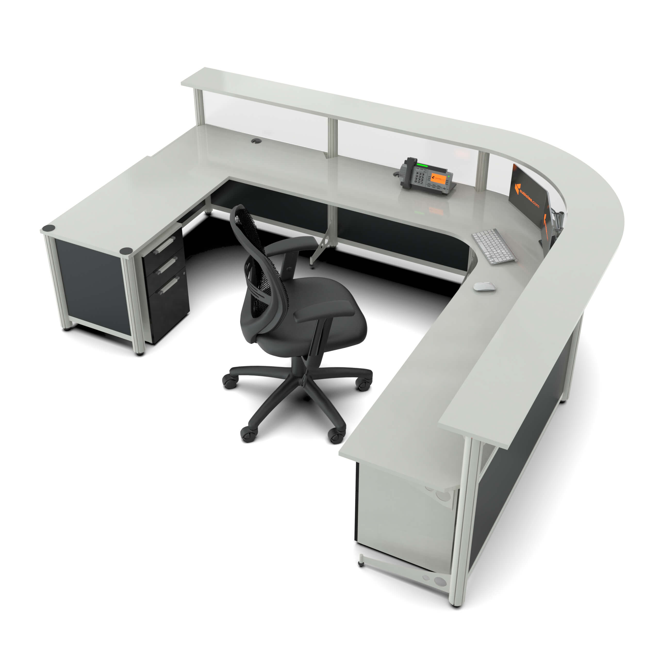Curved Reception Desk - Corner Reception Desk With Curved Front and Return