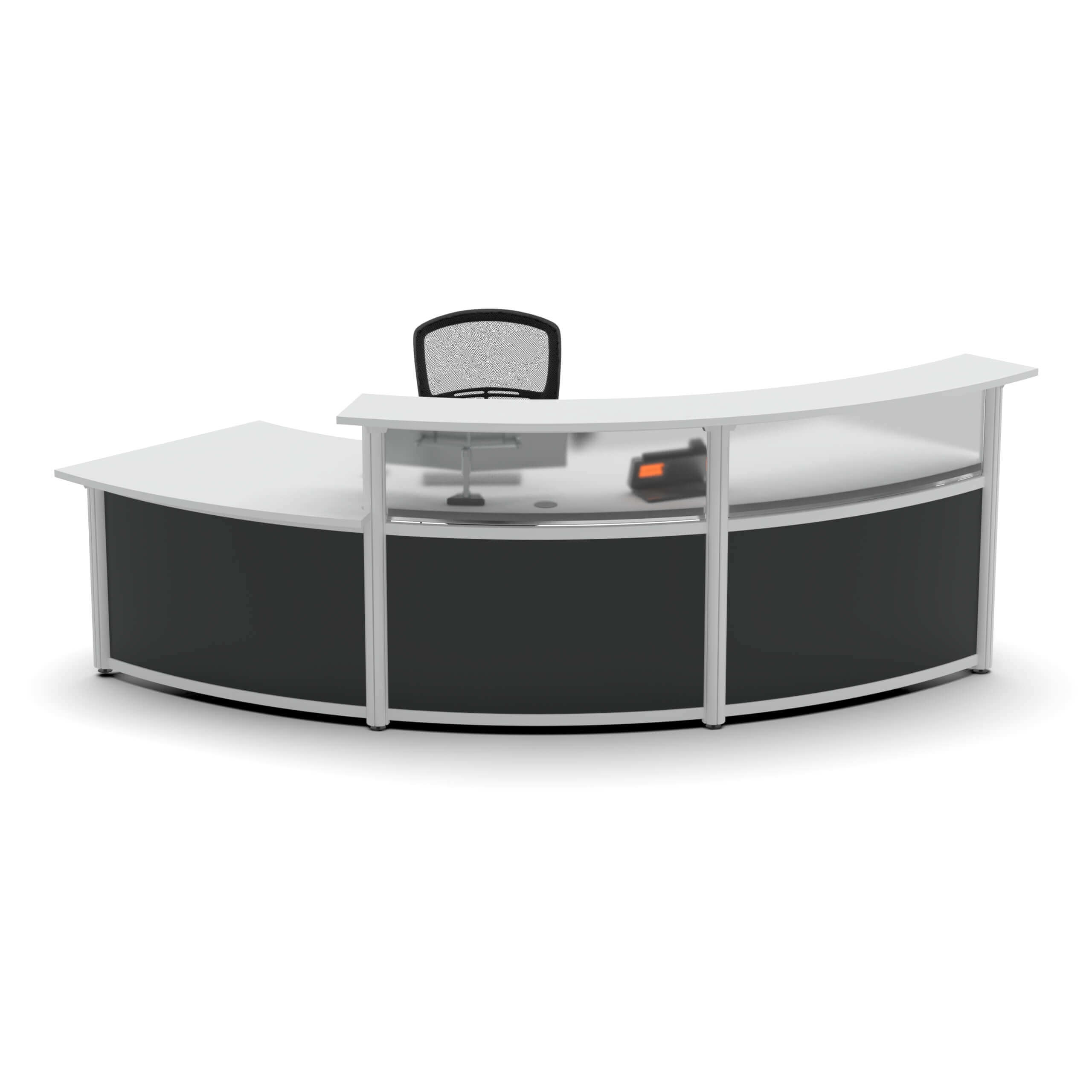 ADA Compliant Reception Desks - Corner Reception Desk With Front Curve