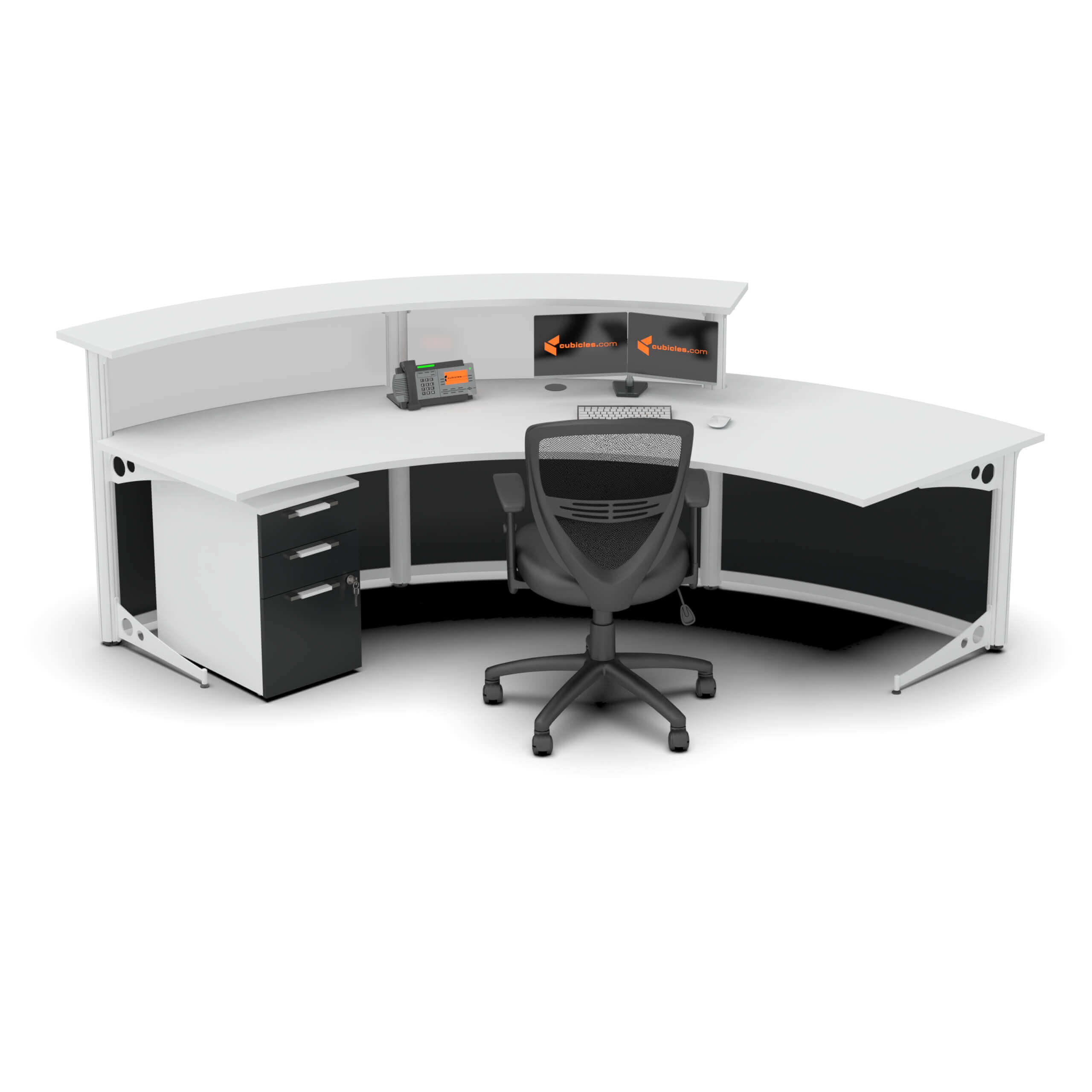 ADA Compliant Reception Desks - Corner Reception Desk With Front Curve
