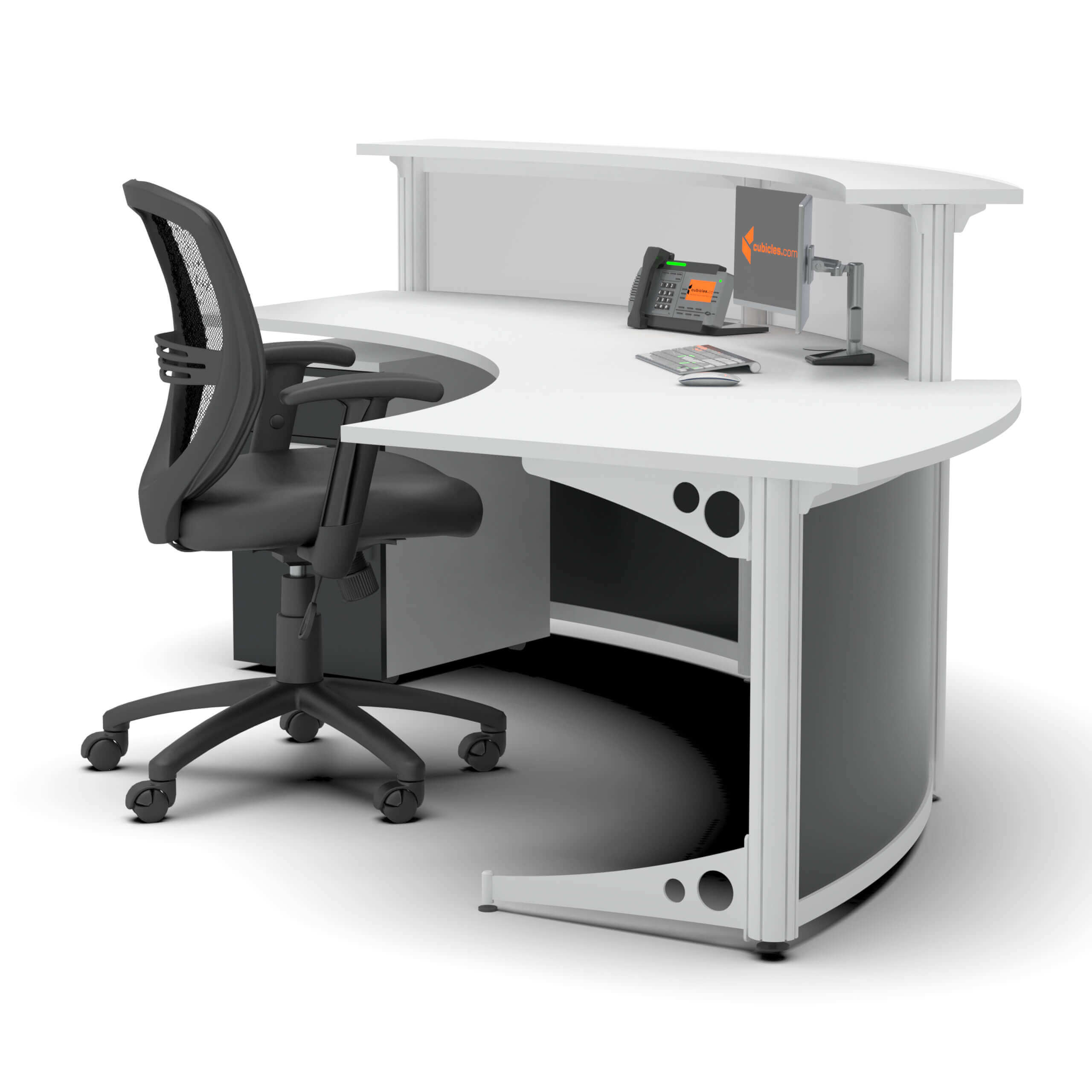 ADA Compliant Reception Desks - Corner Reception Desk With Front Curve