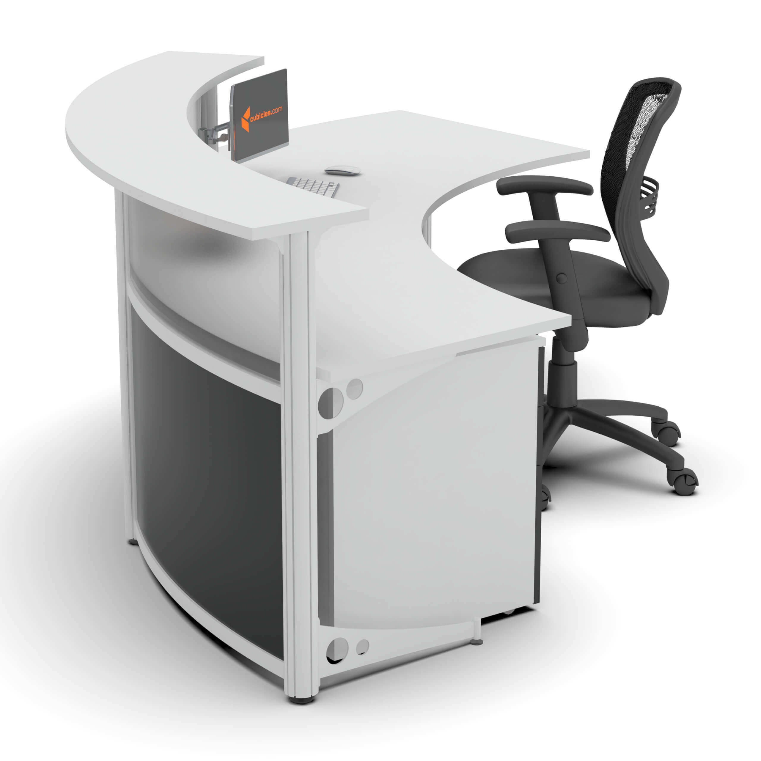 ADA Compliant Reception Desks - Corner Reception Desk With Front Curve