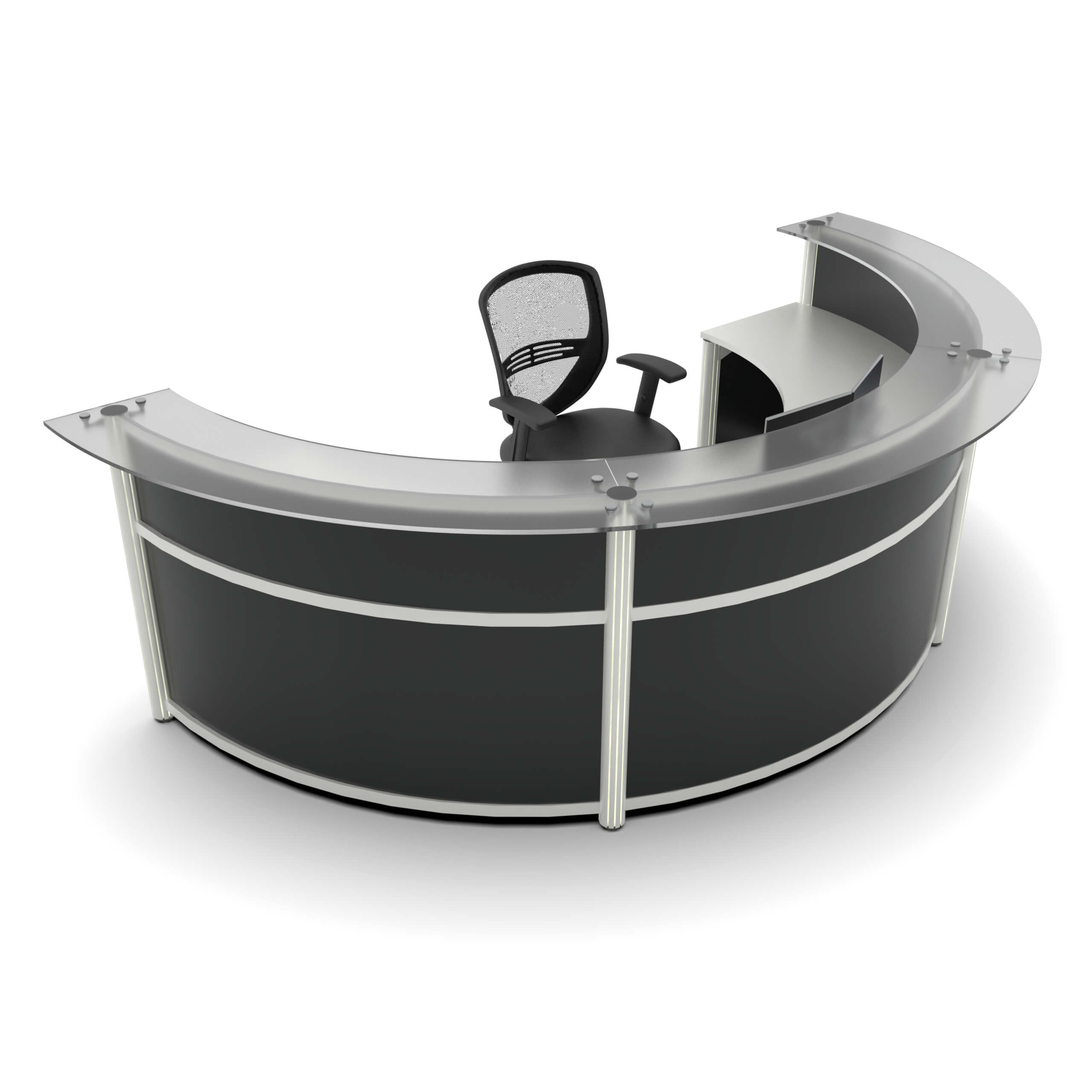 Curved Reception Desk - Curve Round Reception Desk With Transaction Top