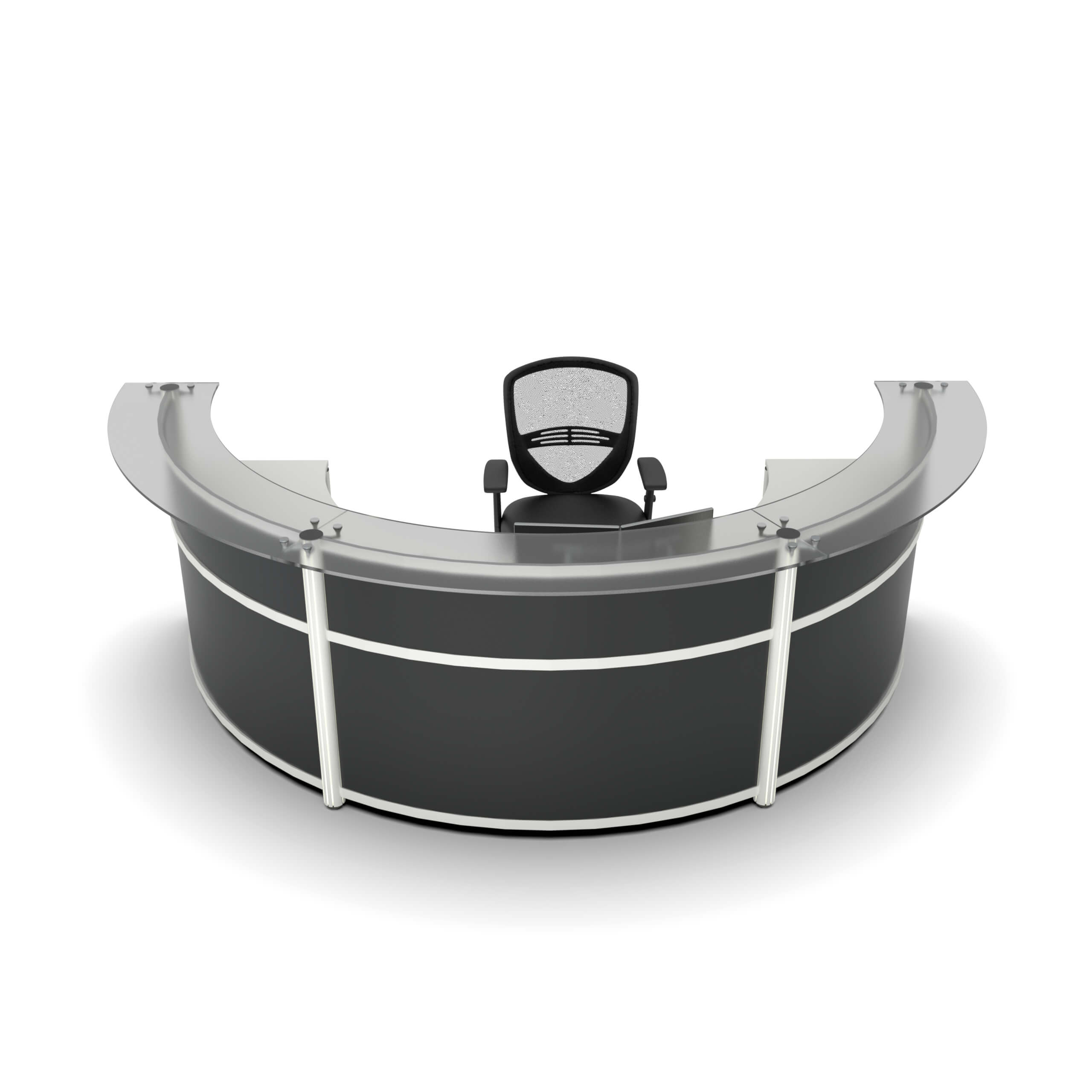 Curved Reception Desk - Curve Round Reception Desk With Transaction Top