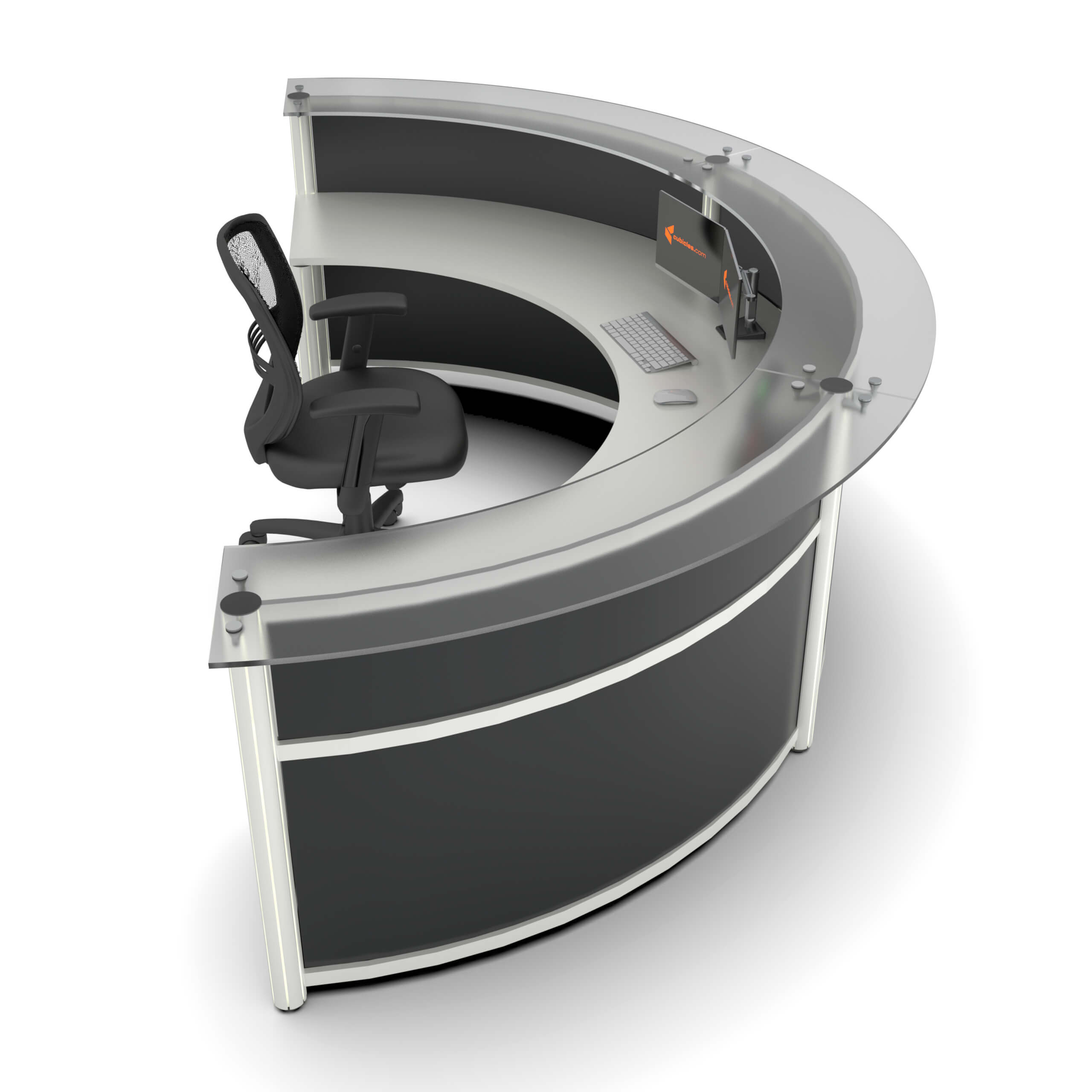 Curved Reception Desk - Curve Round Reception Desk With Transaction Top