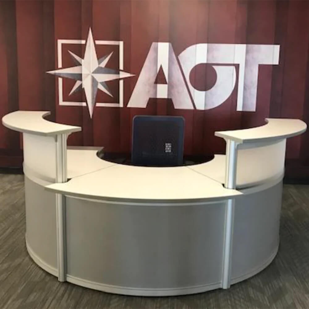 ADA Compliant Reception Desks - Curved Round ADA Reception Desk