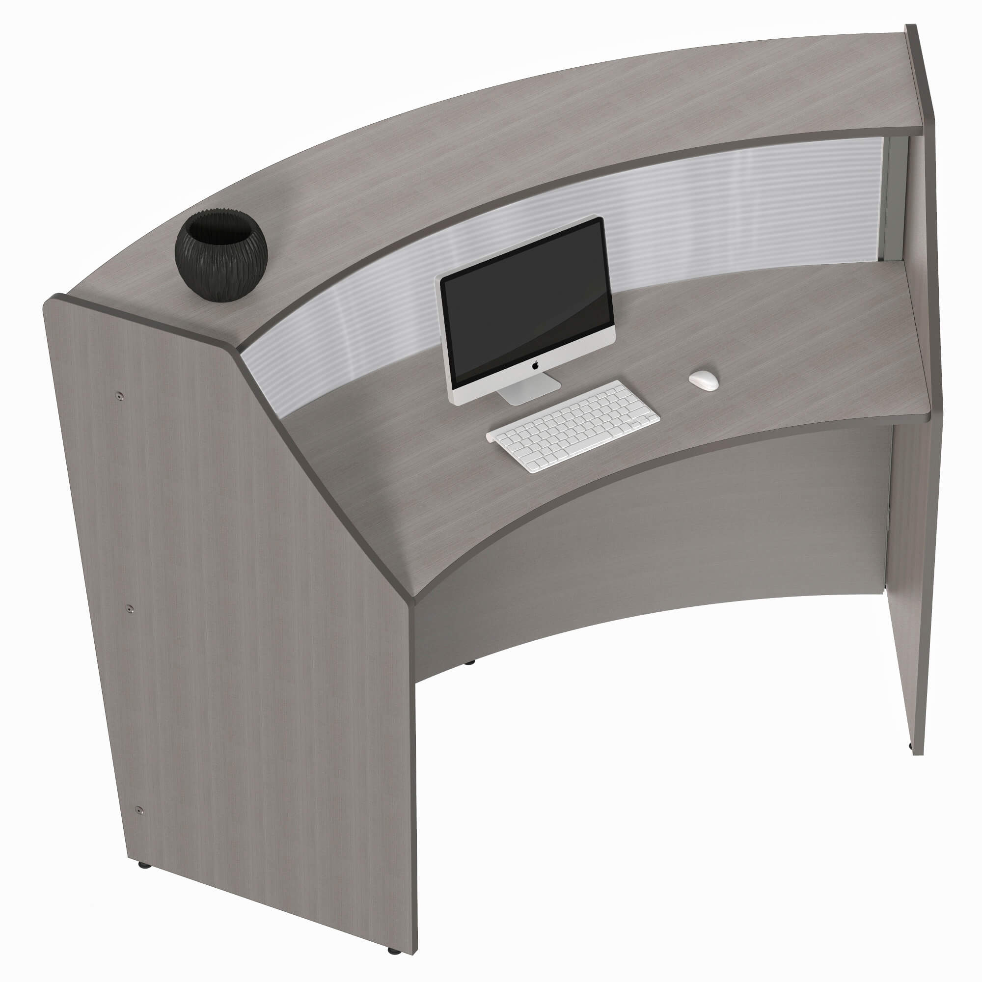 Small Reception Desks - Curved Reception Desk With Clear Panel