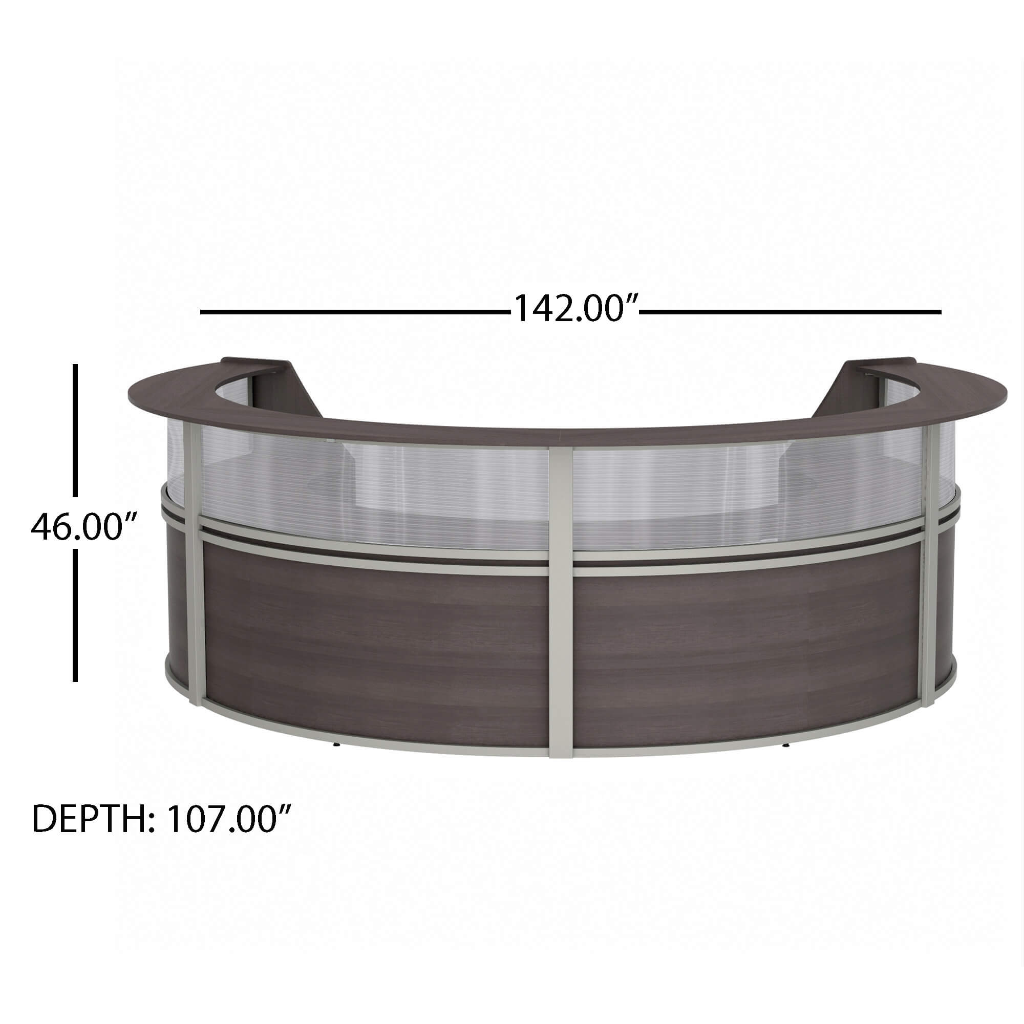 Curved Reception Desk - Semi Circular Reception Desk With Clear Panels