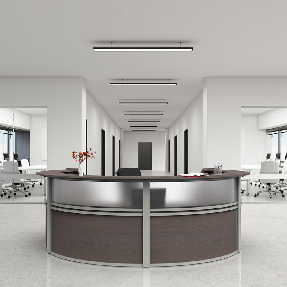 Curved Reception Desk - Semi Circular Reception Desk With Clear Panels