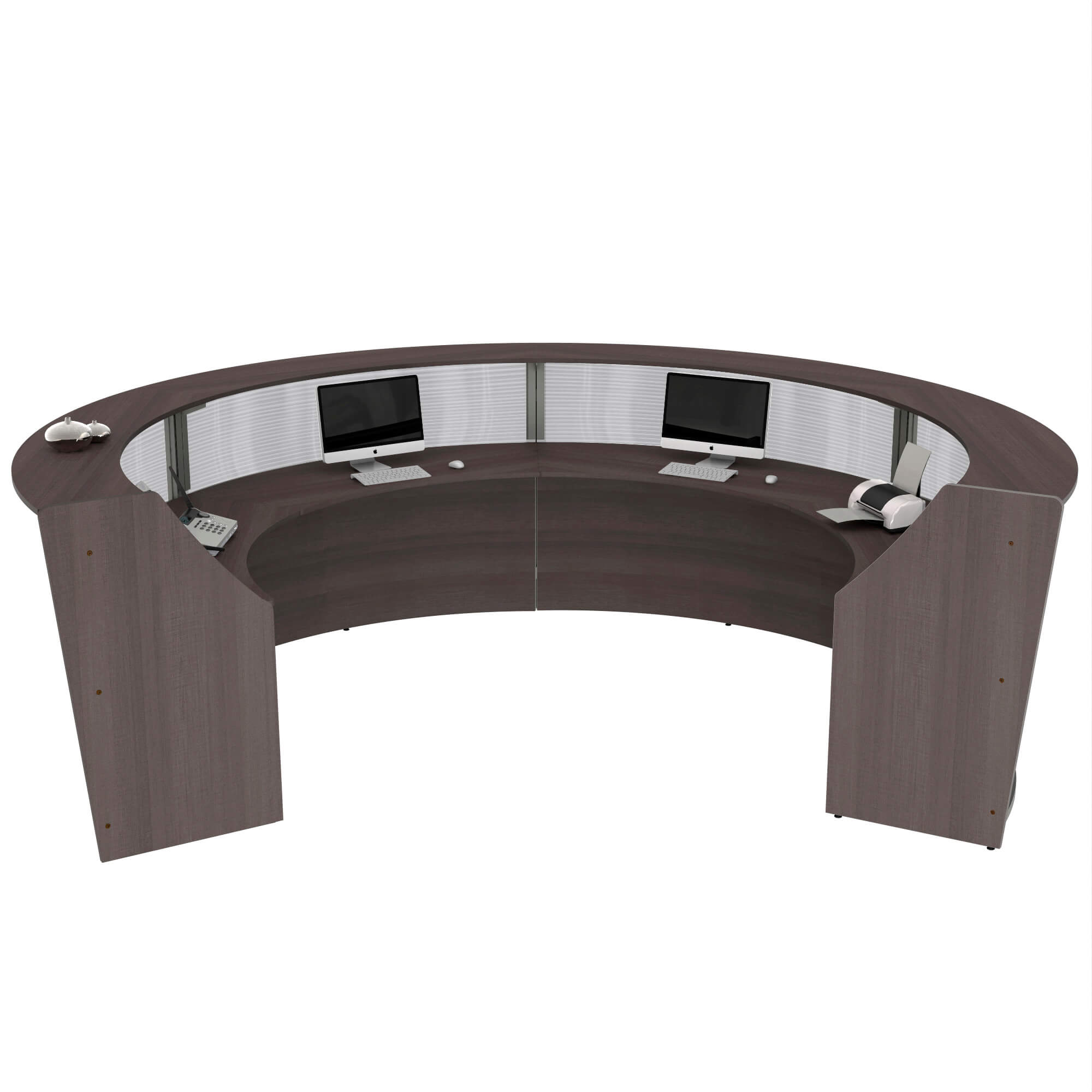 Curved Reception Desk - Semi Circular Reception Desk With Clear Panels