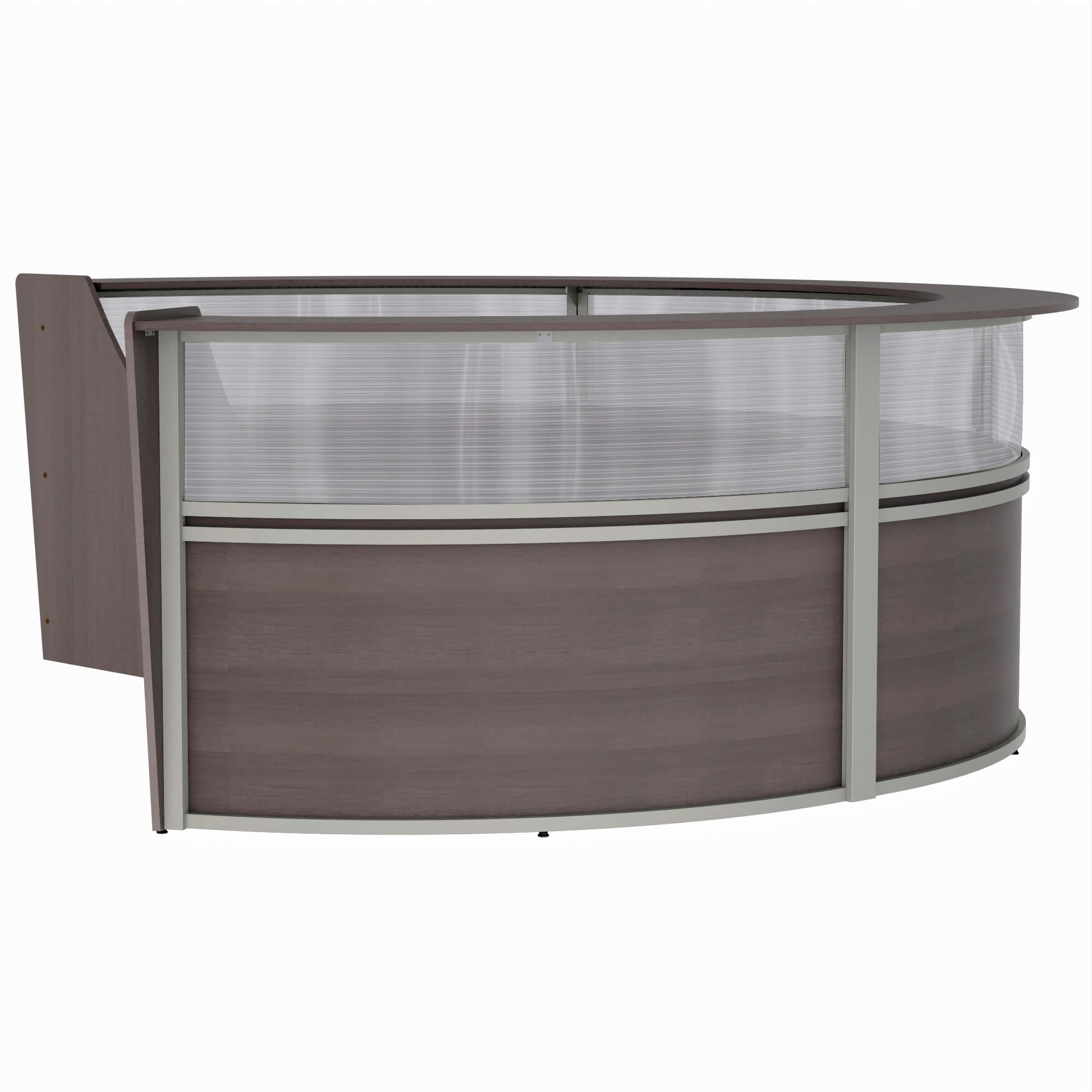 Curved Reception Desk - Semi Circular Reception Desk With Clear Panels