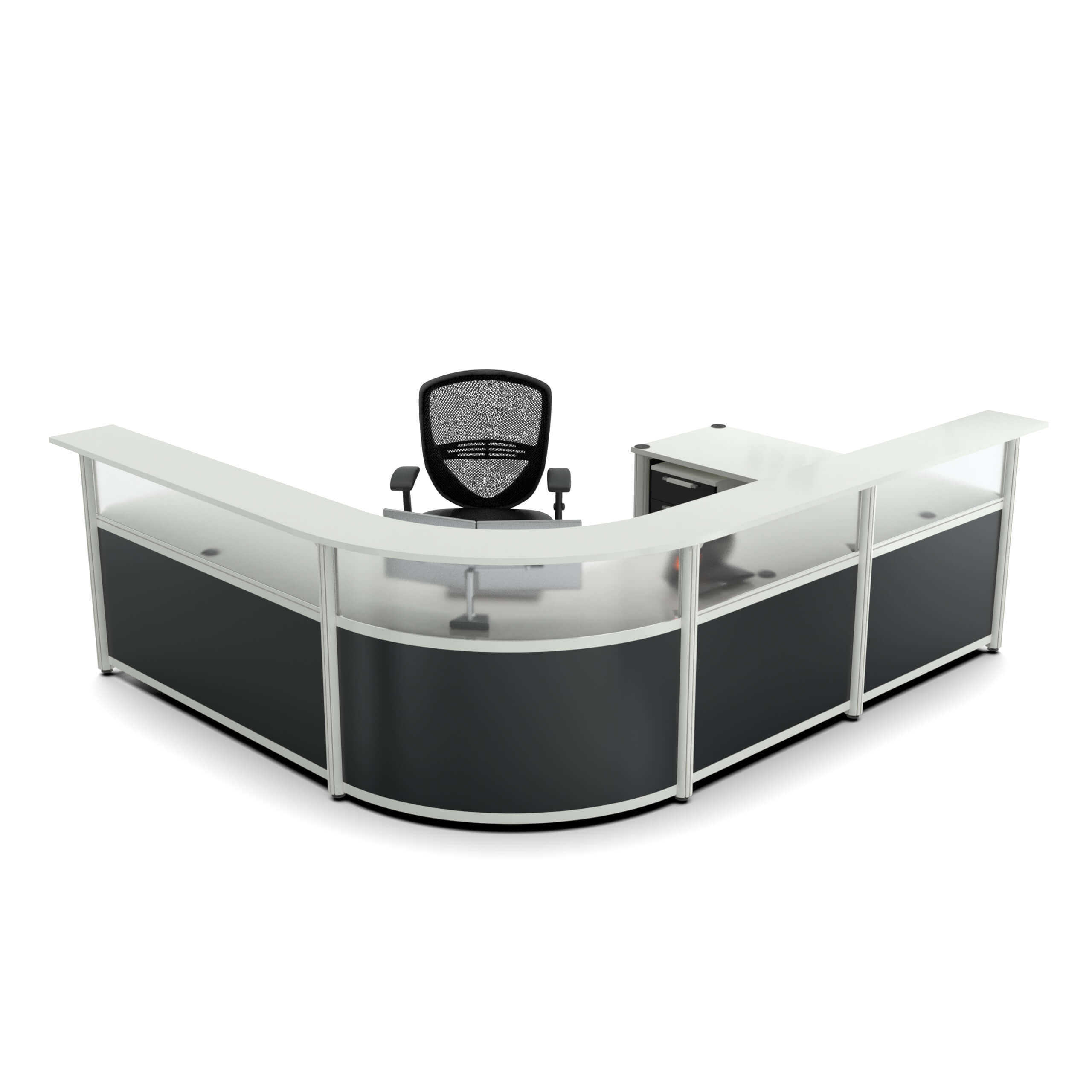 Curved Reception Desk - Corner Reception Desk With Curved Front and Return