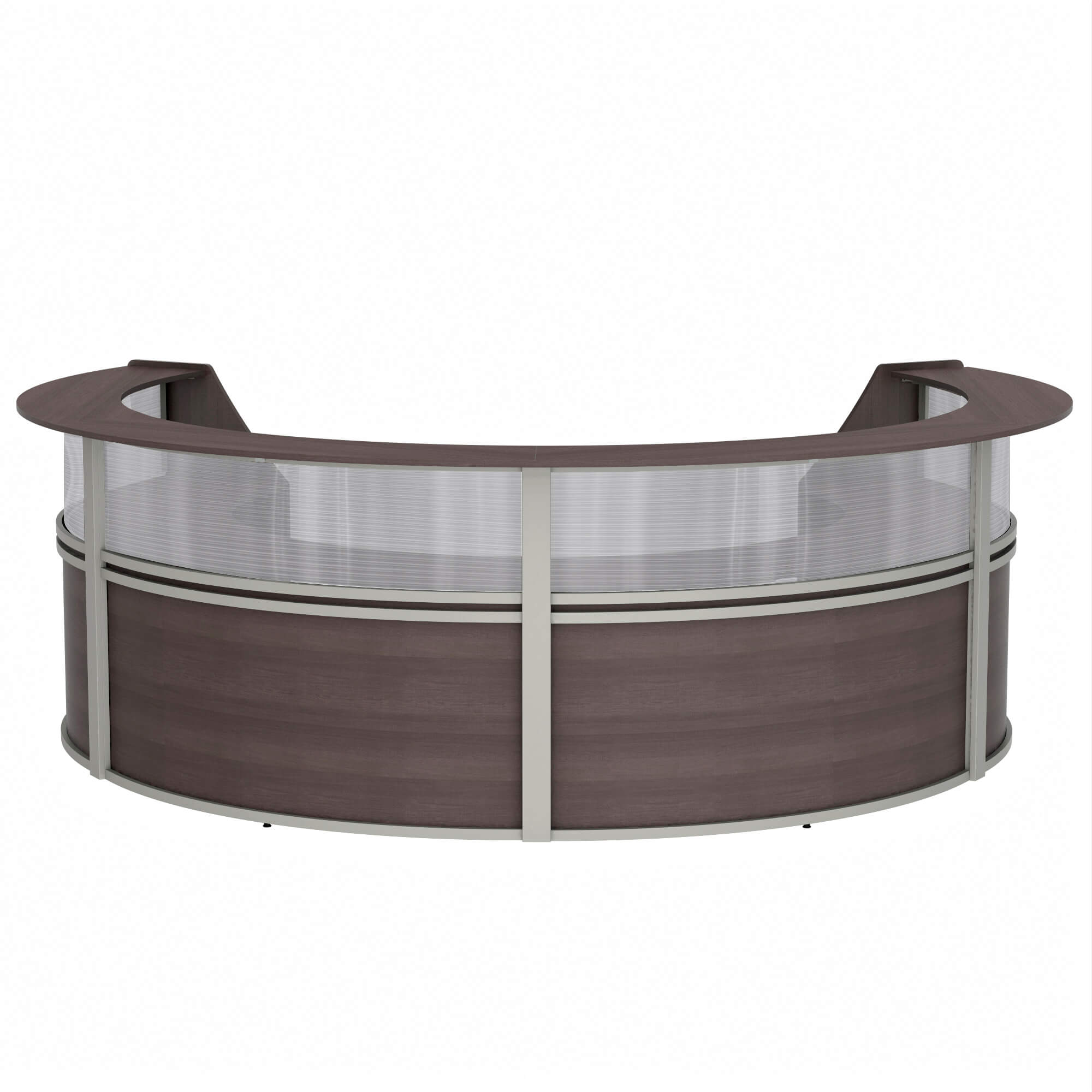 Curved Reception Desk - Semi Circular Reception Desk With Clear Panels