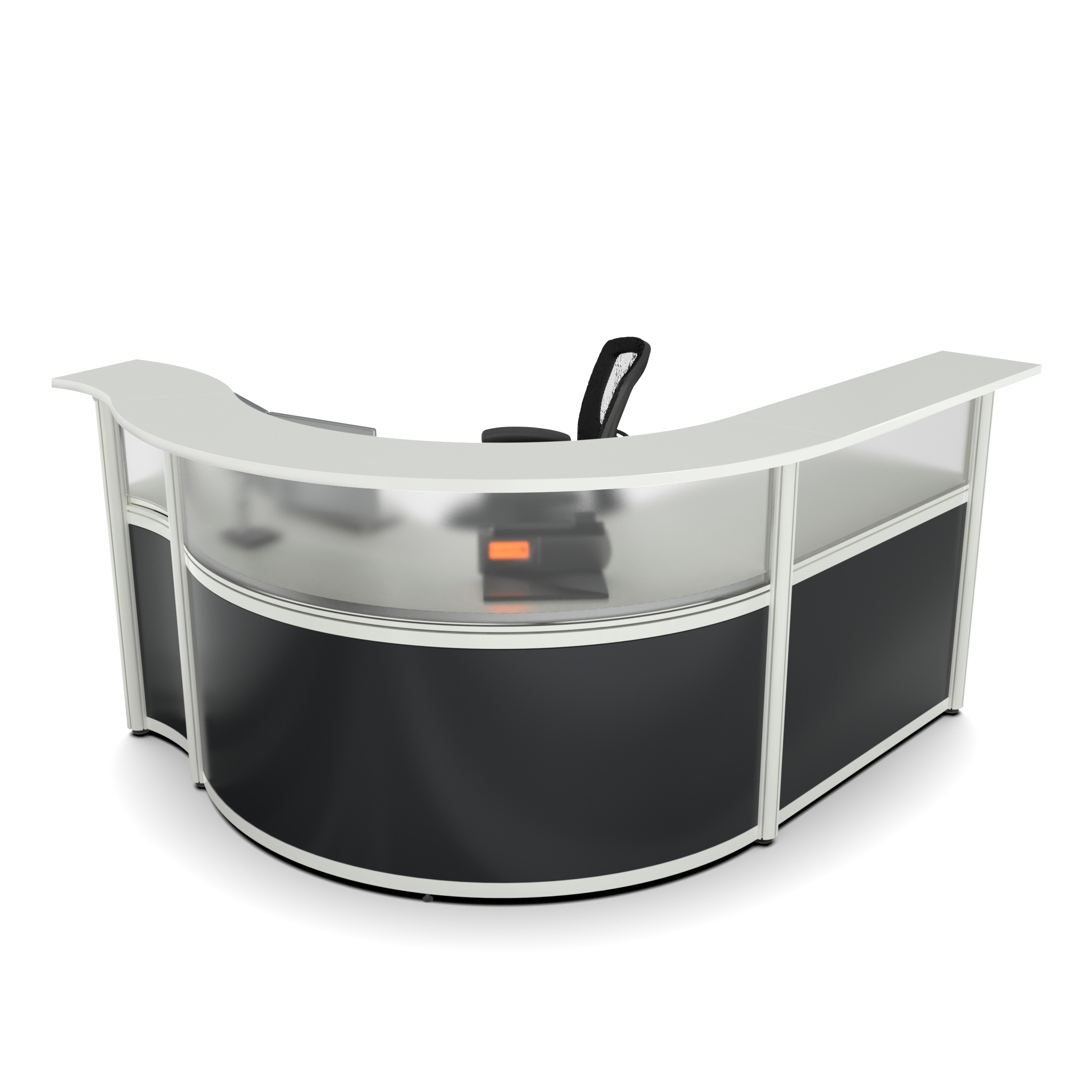 Curved Reception Desk - Reception Desk Curved With Frosted Acrylic Panels