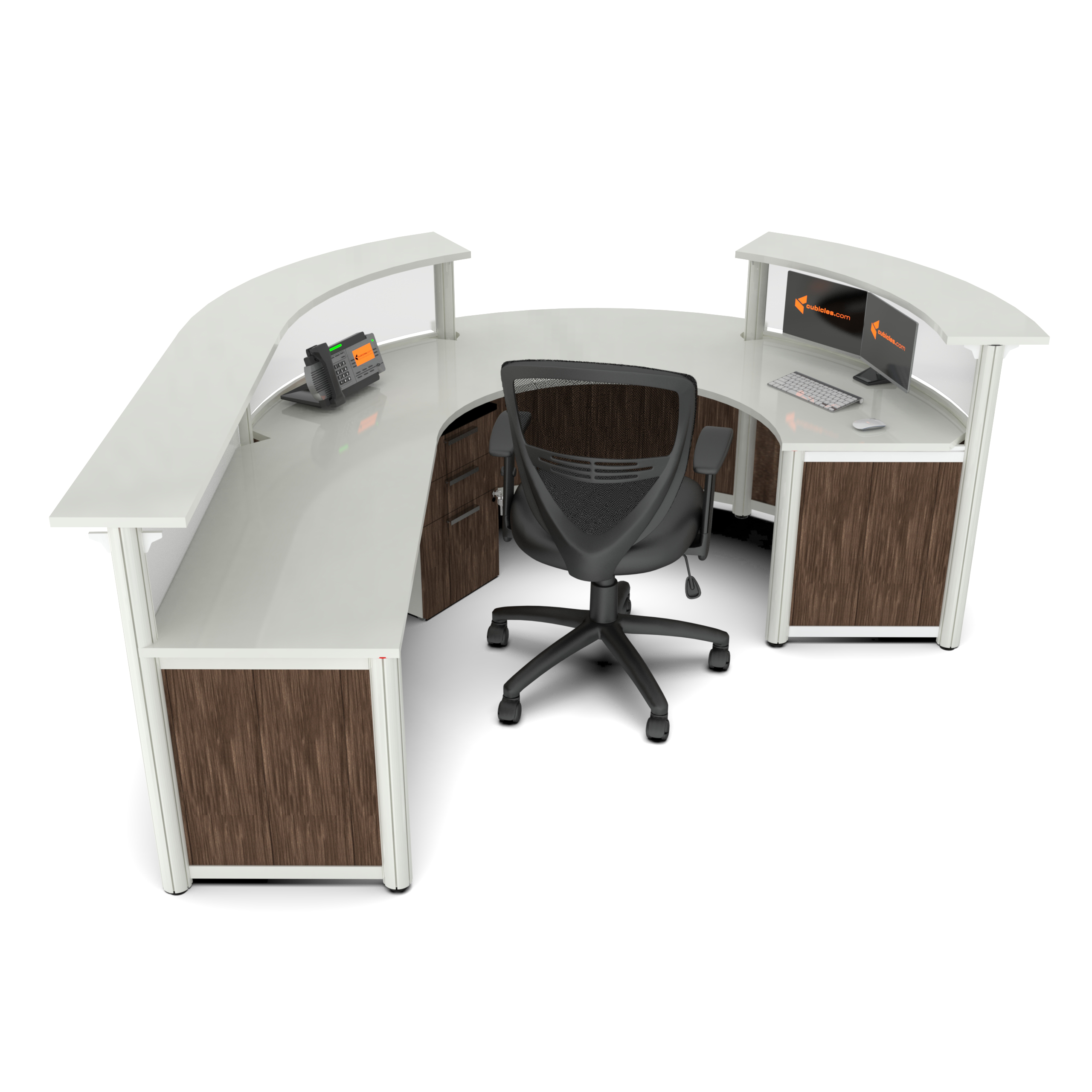 ADA Compliant Reception Desks - Round Reception Desk with ADA transaction
