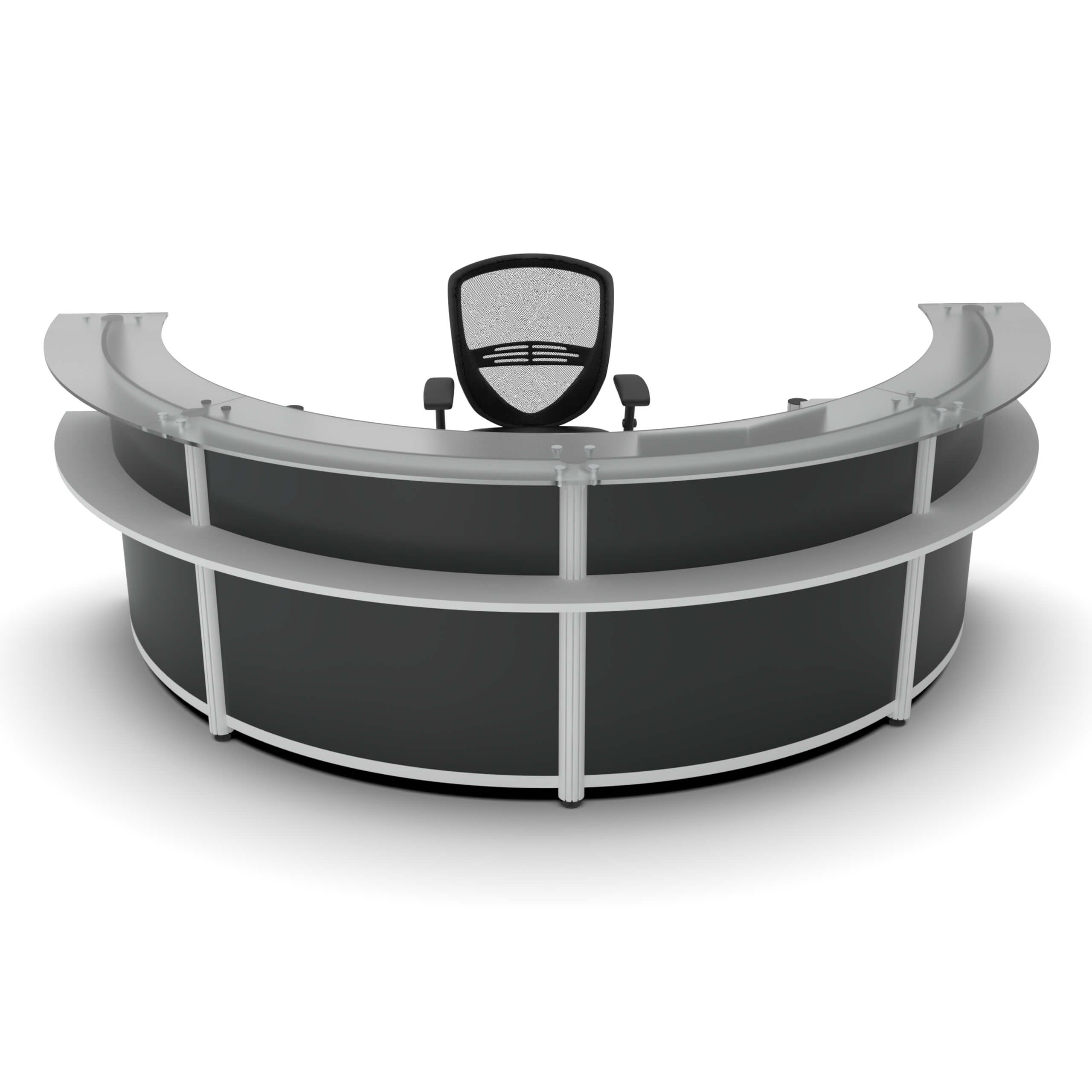 Curved Reception Desk - Round Reception Desk With Glass Transaction Top