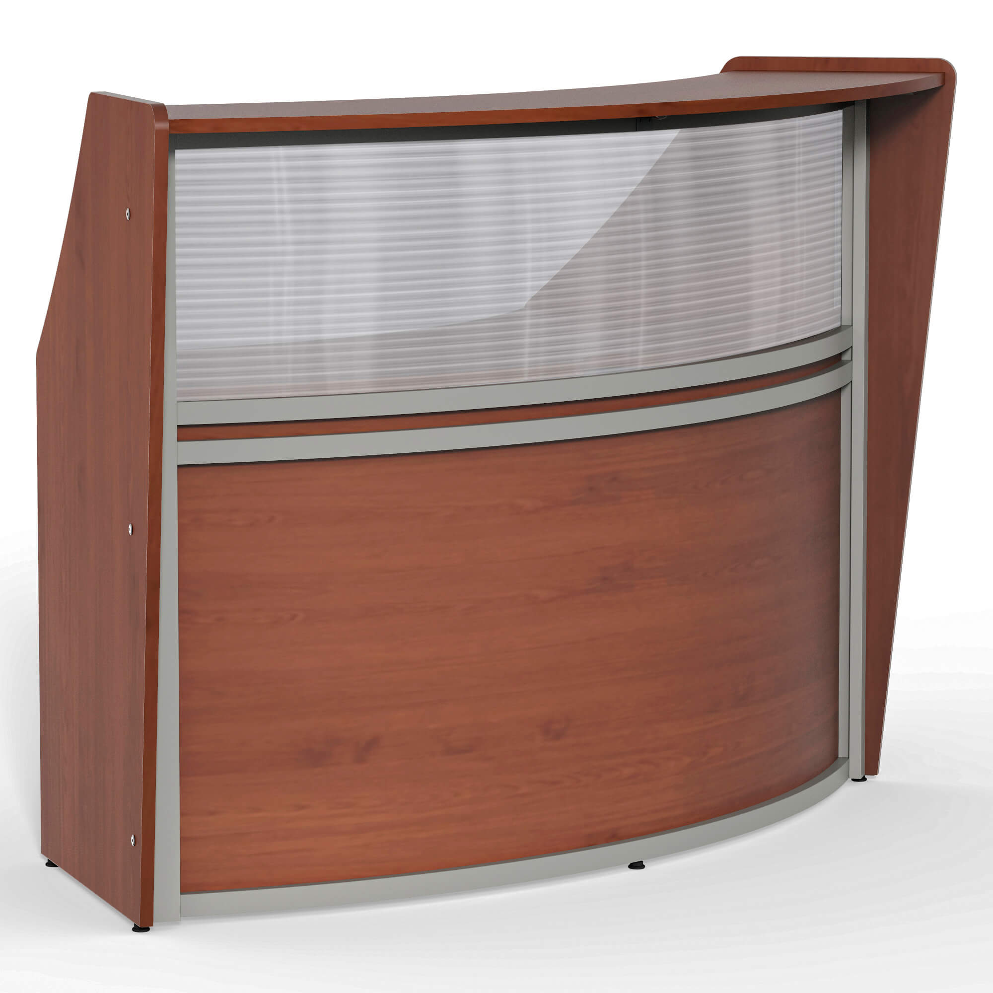 Small Reception Desks - Curved Reception Desk With Clear Panel