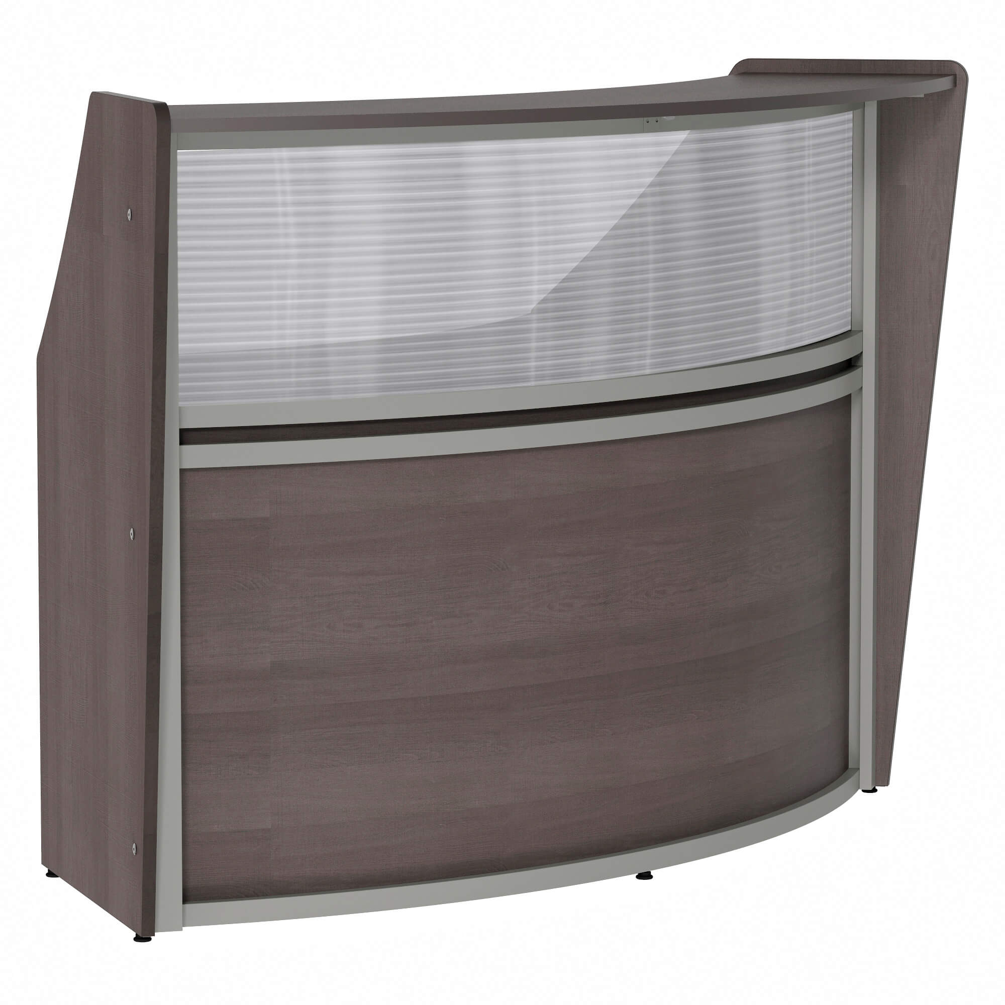 Small Reception Desks - Curved Reception Desk With Clear Panel