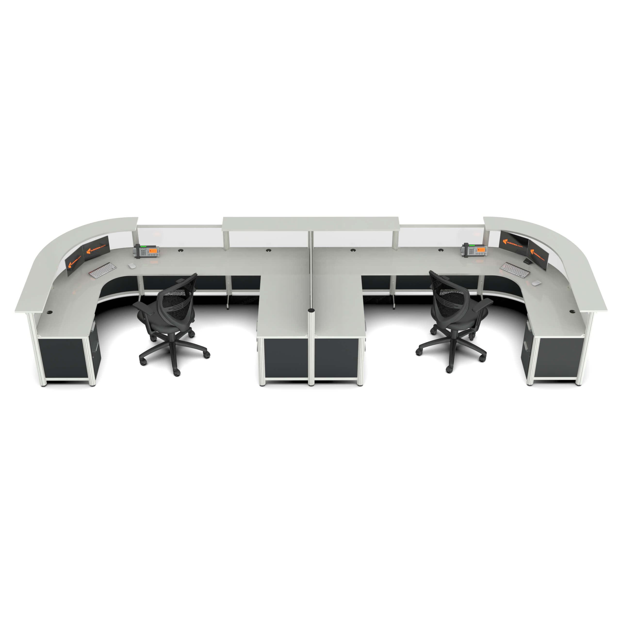 Curved Reception Desk - SymmetryFlow 2 Person Reception Desk