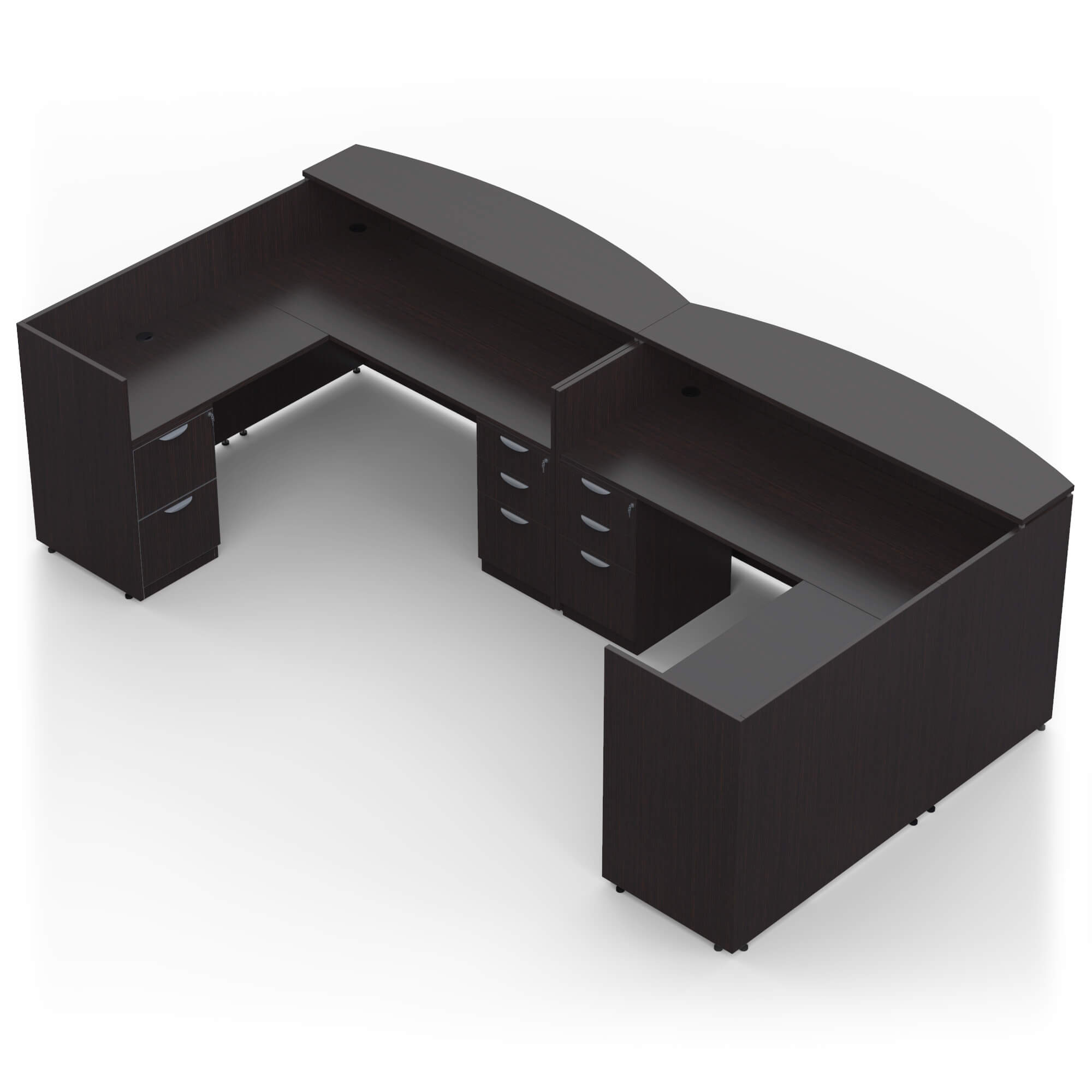 Two Person Reception Desk - Attract 2 Person Reception Desk Laminate Top