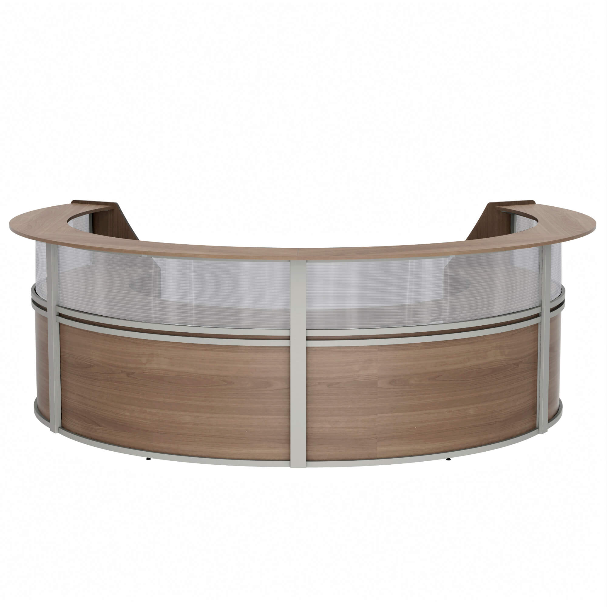 Curved Reception Desk - Semi Circular Reception Desk With Clear Panels