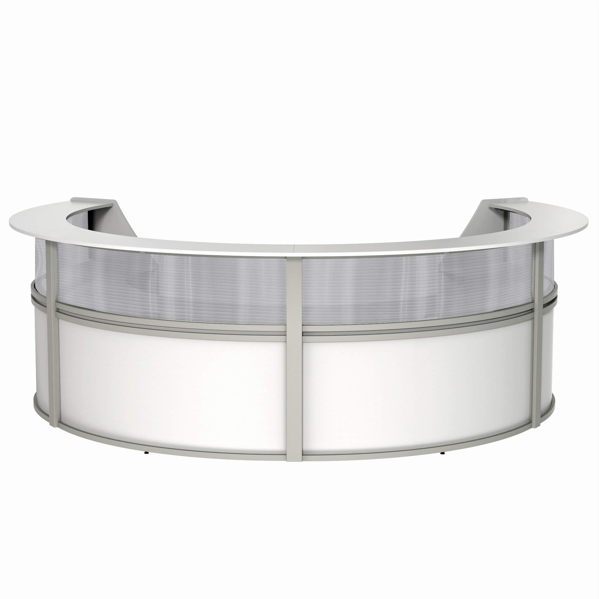 Curved Reception Desk - Semi Circular Reception Desk With Clear Panels