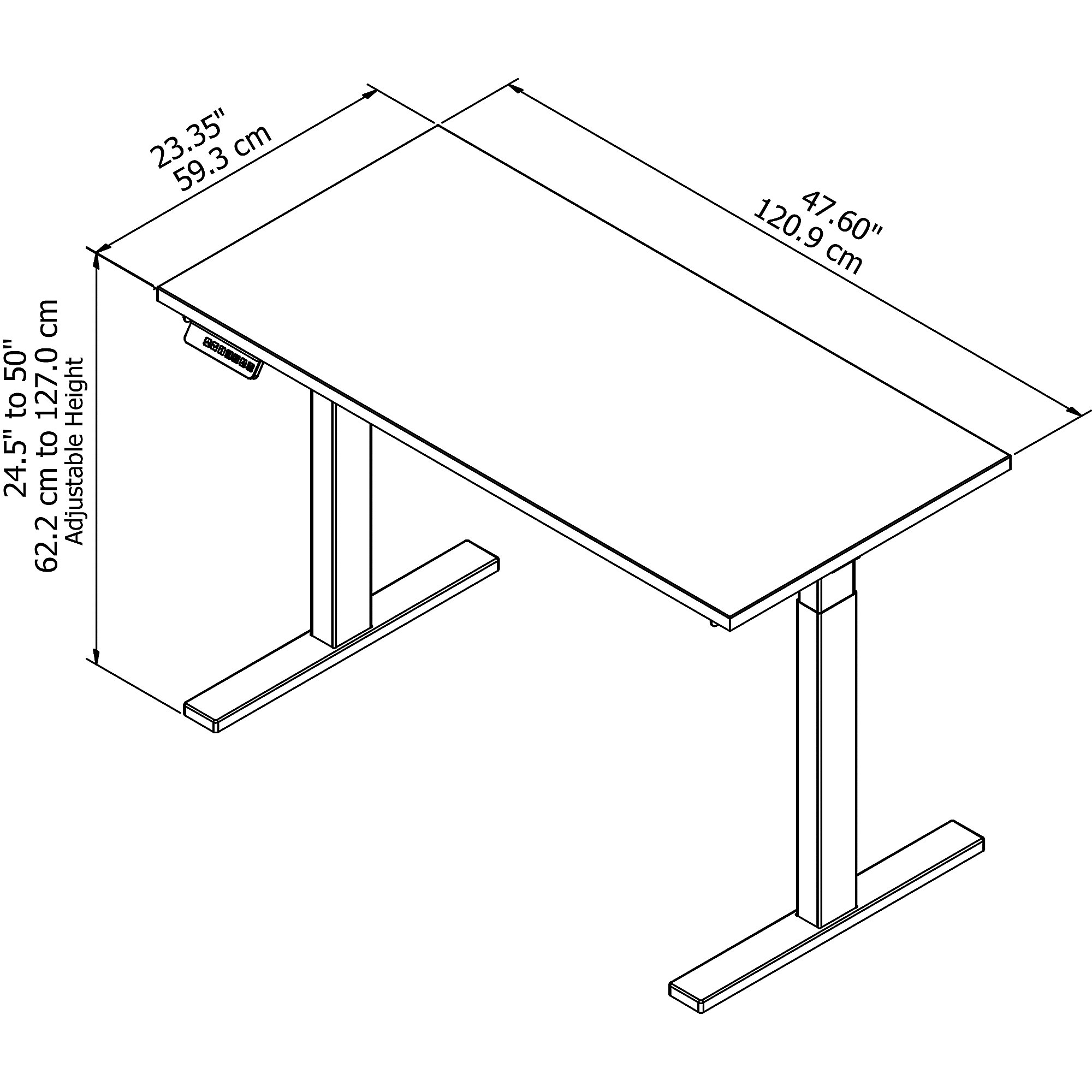 Electric Sit Stand Desk - Sit And Stand Computer Desk 48W x 24D