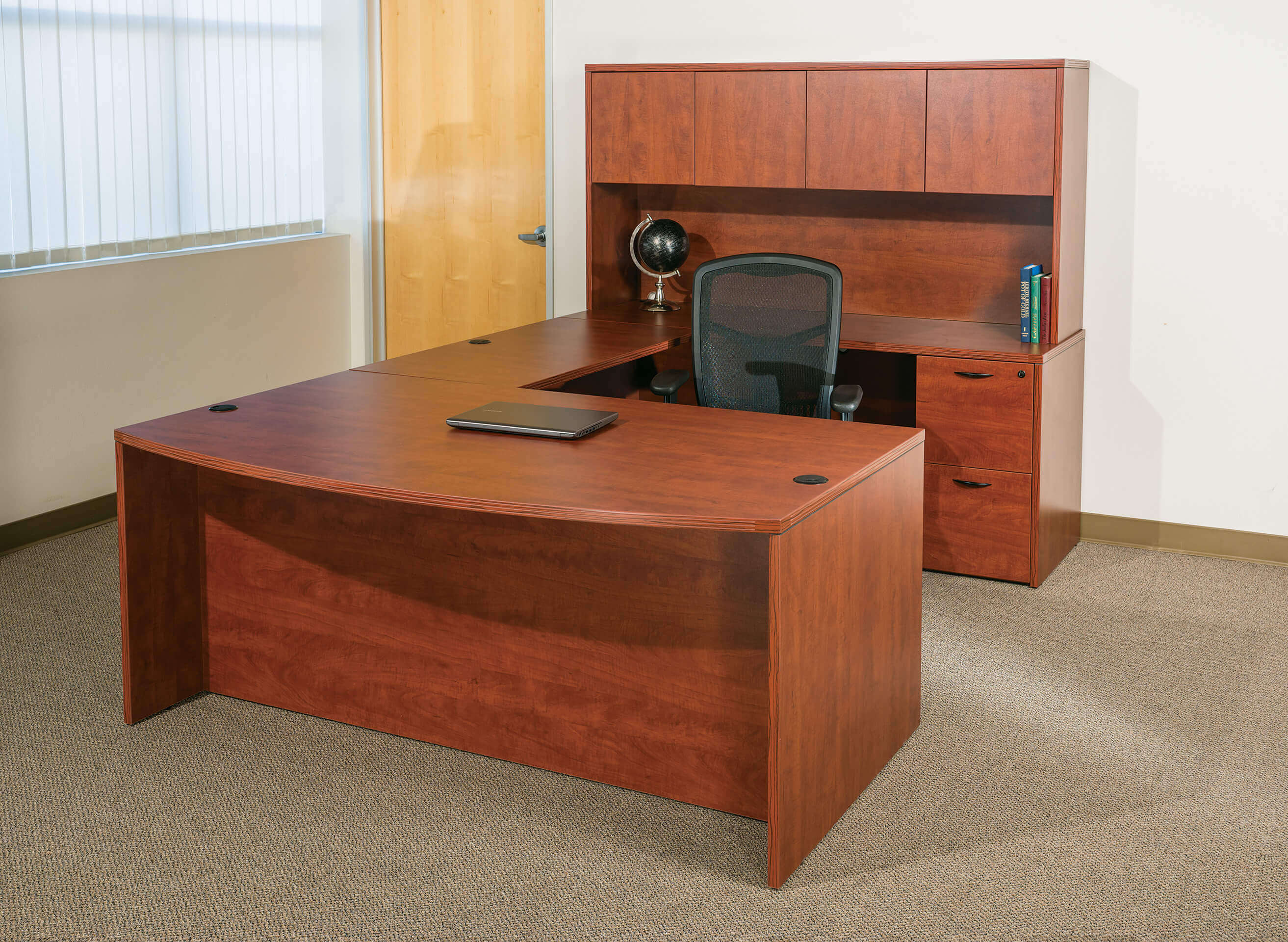 U Shaped Desk With Hutch - Modern U Shaped Office Desk Novato 71W x 112D